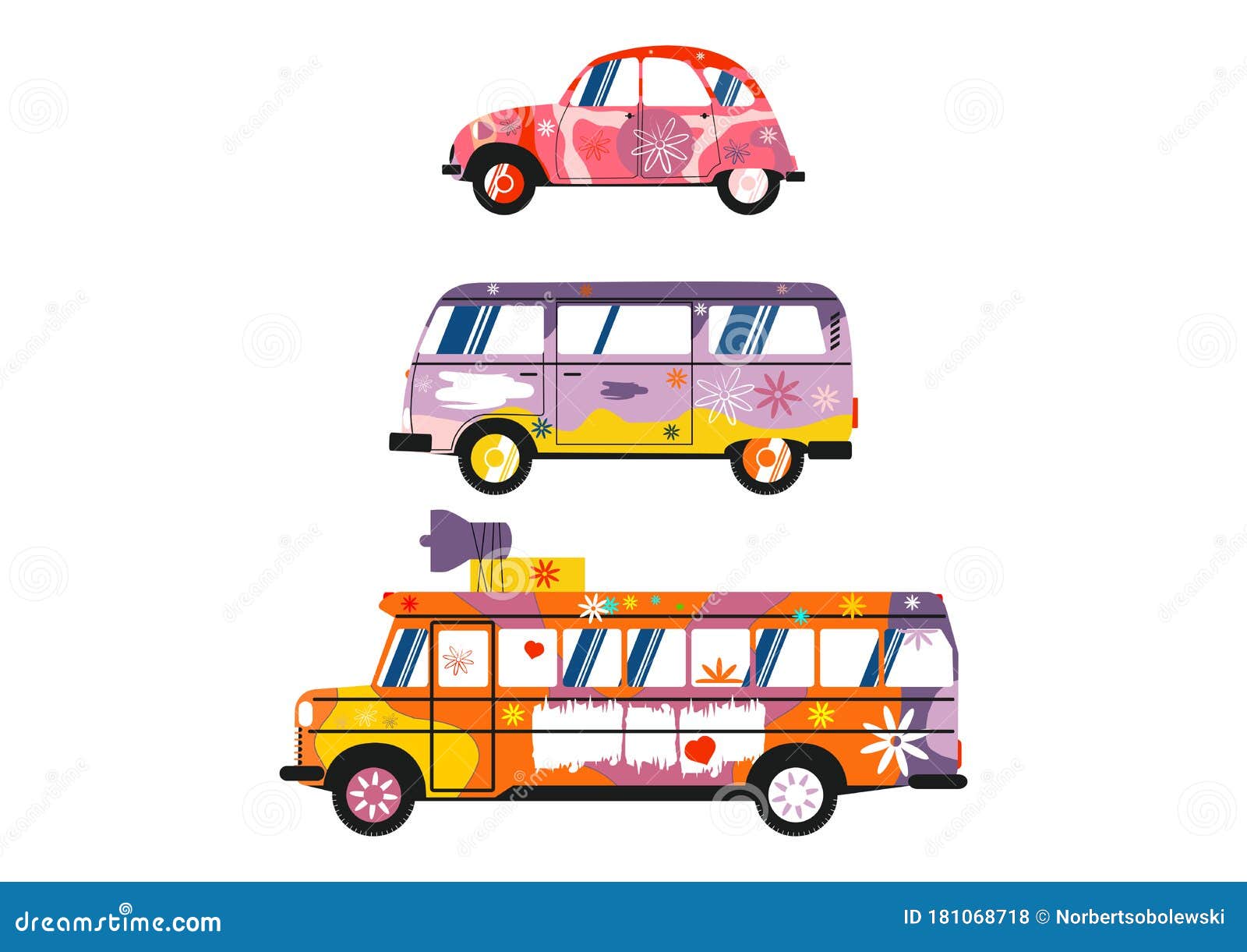 Colorful Hippie Psychedelic Abstract Doodle Art. Hand Drawn Cartoon ...