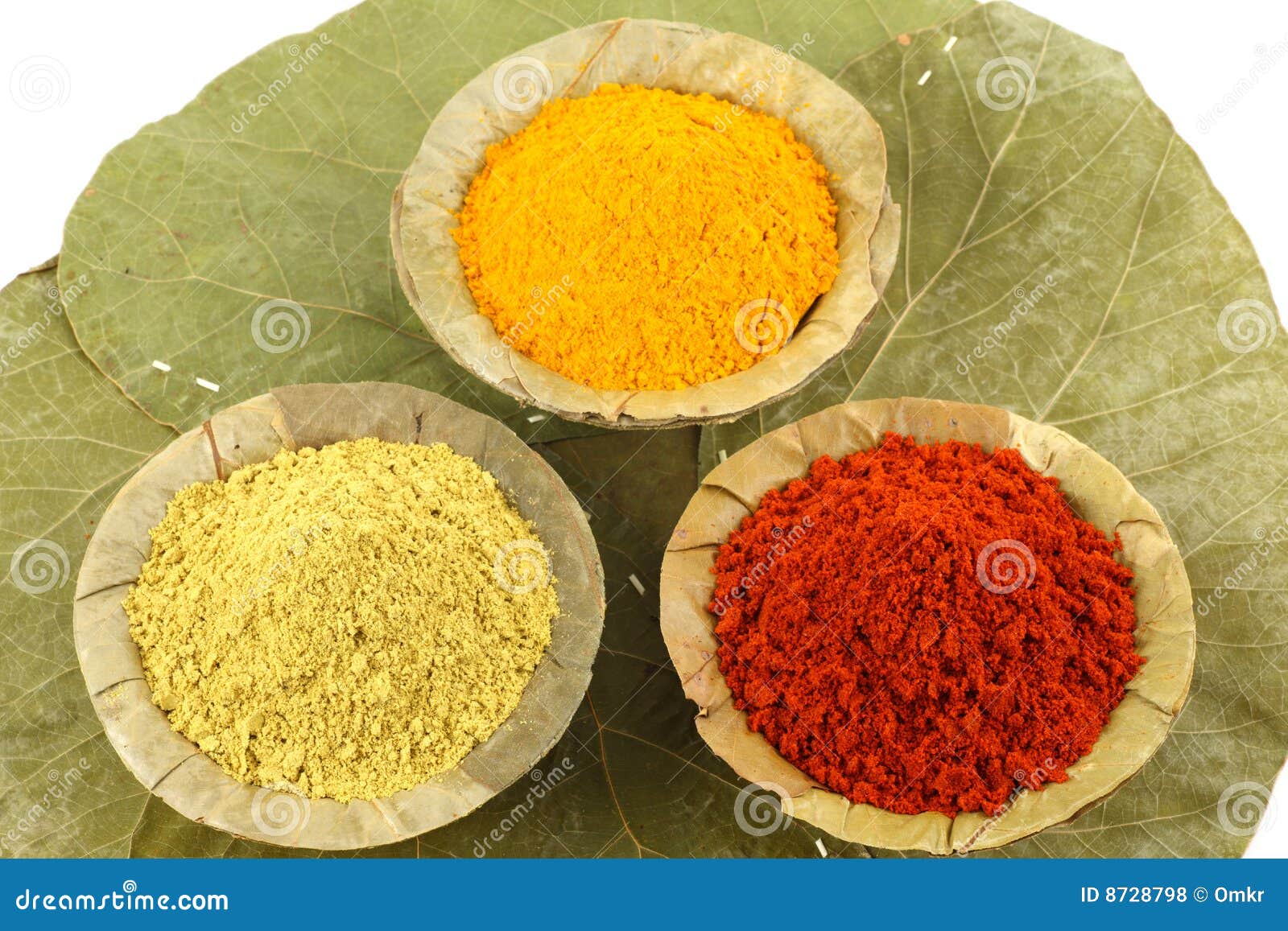 Three Colorful Indian Spices Stock Photo - Image of chillies, assorted ...