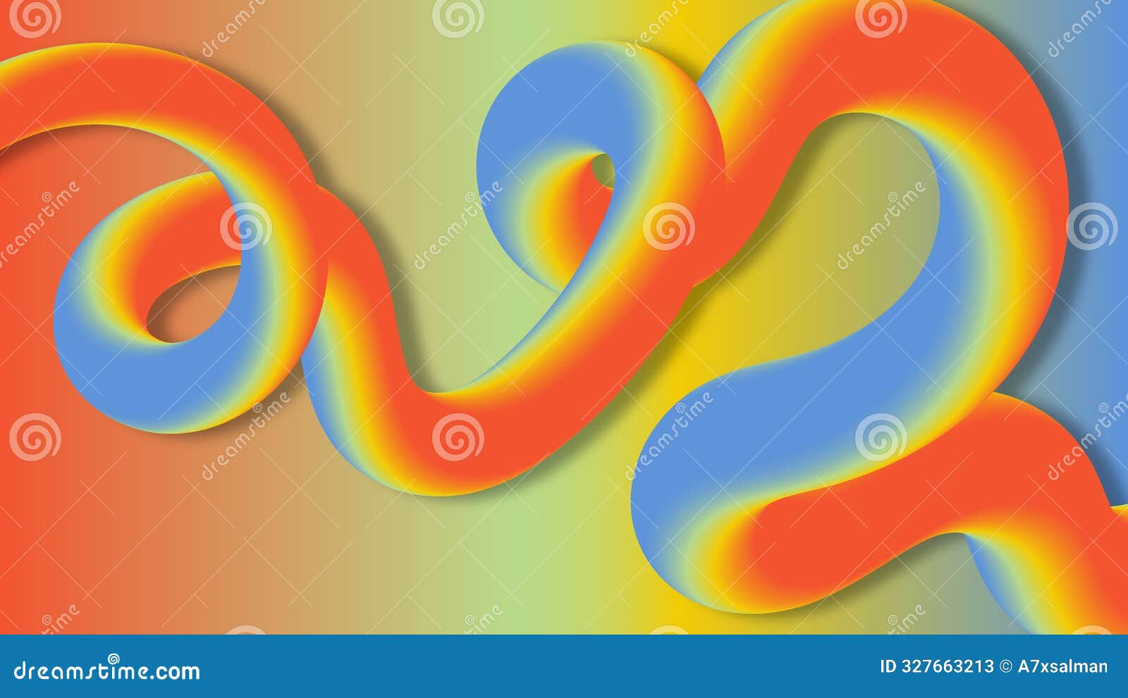 Three Colorful, Intertwined Loops on Gradient Background Stock ...