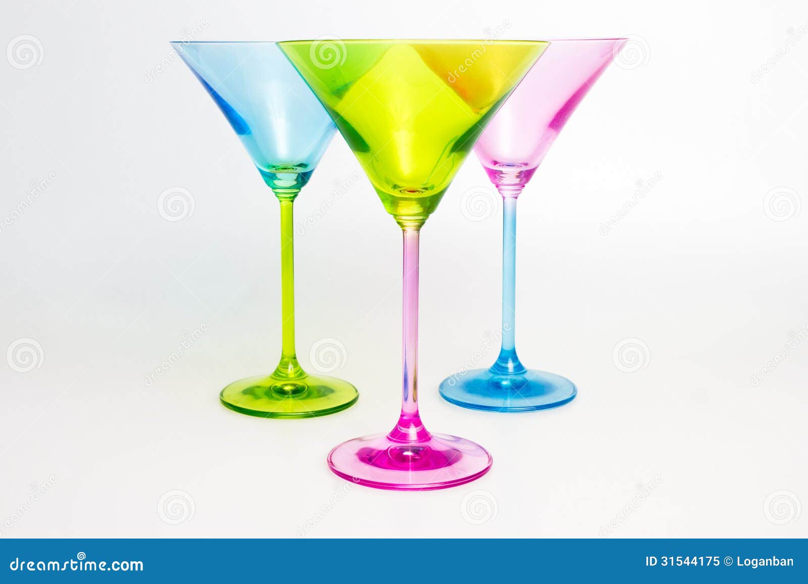 Three Colorful Martini Glasses Stock Image - Image of multi ...