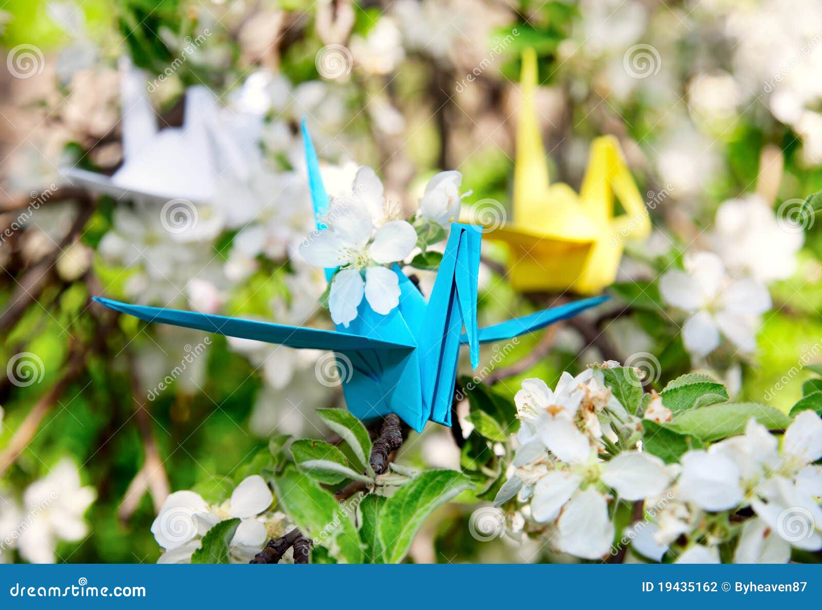 Three Colorful Paper Cranes Stock Photo - Image of design, aroma: 19435162