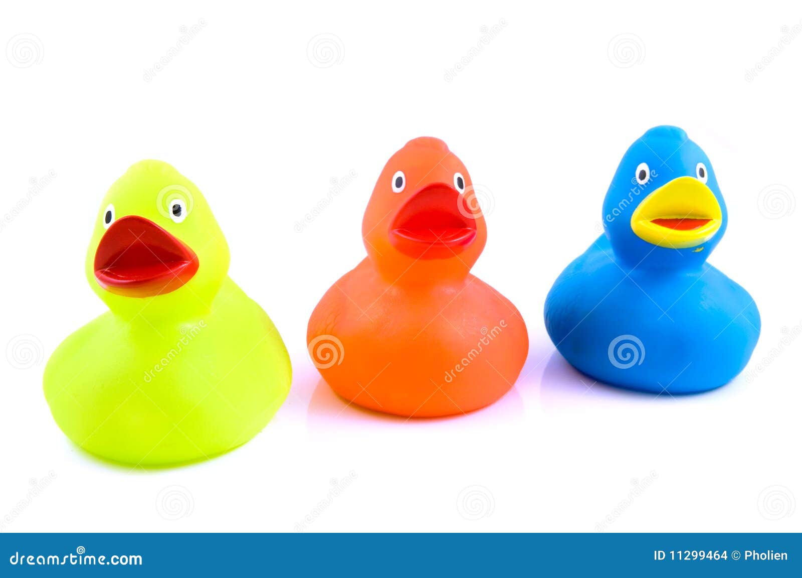 Three Colorful Rubber Ducks Stock Photo - Image of background, play ...