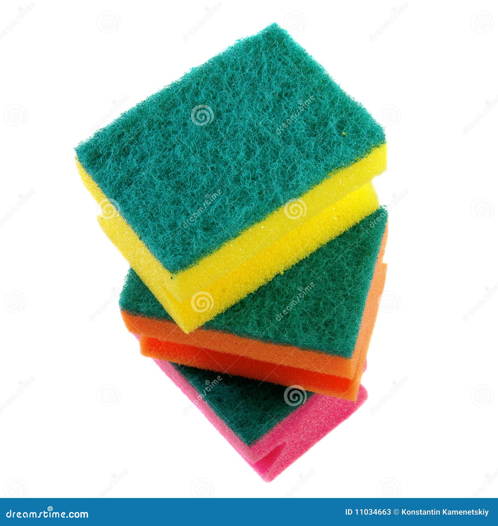 Three colorful sponges. stock image. Image of multi, clean - 11034663