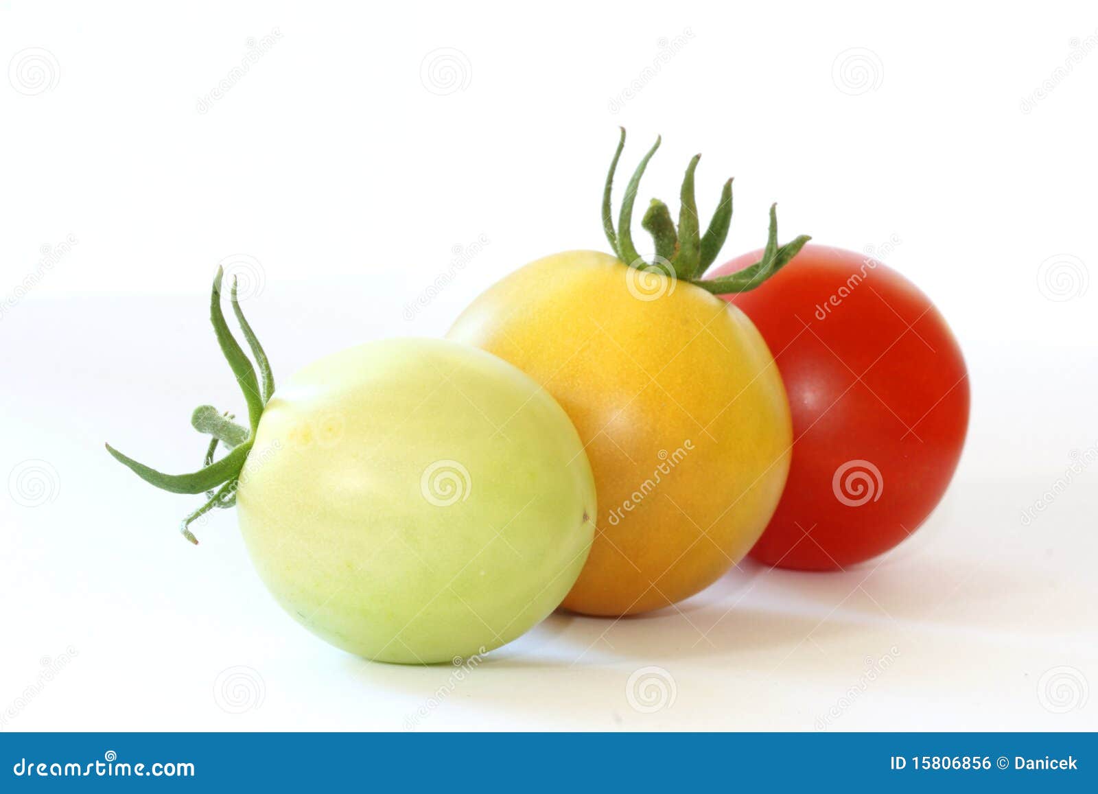 Three Colorful Tomatoes on White Background Stock Photo - Image of ripe ...