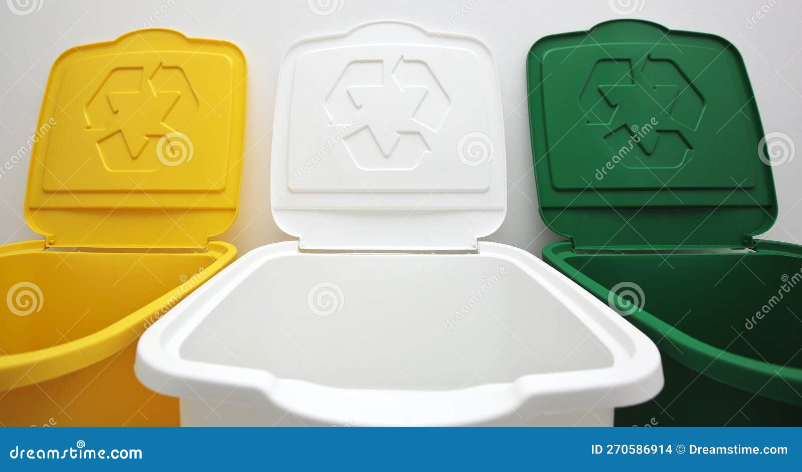 Trash Cans for Sorting Garbage. for Plastic, Glass and Paper Stock ...