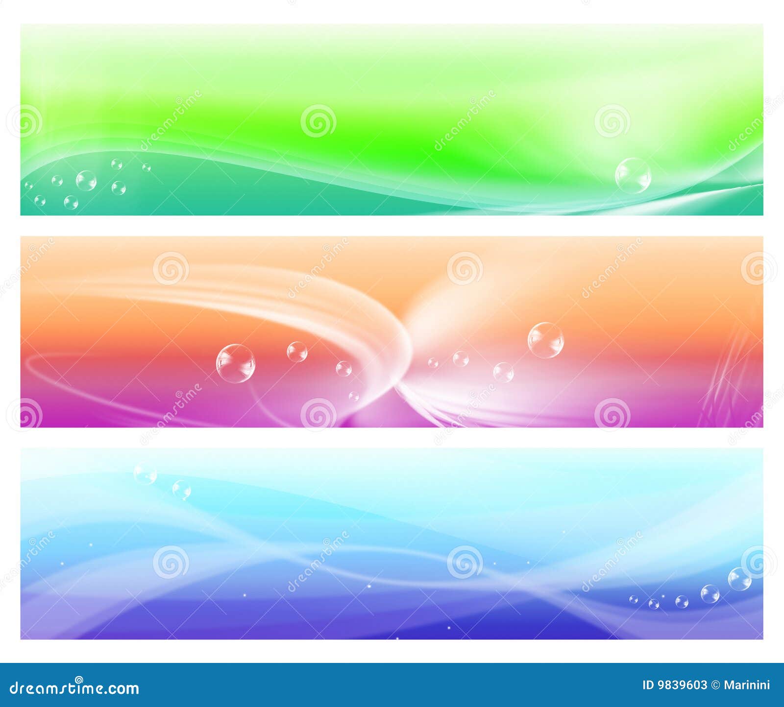 Three Colorful Web Abstract Banners Stock Illustration - Illustration ...