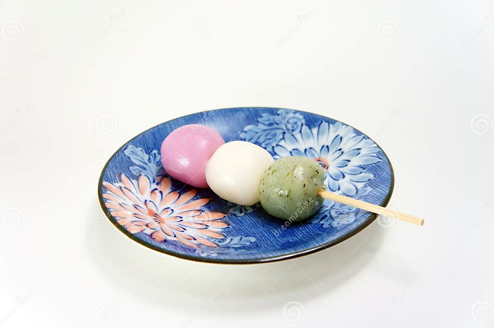 Three colors Dango stock image. Image of cherry, skewer - 18776863