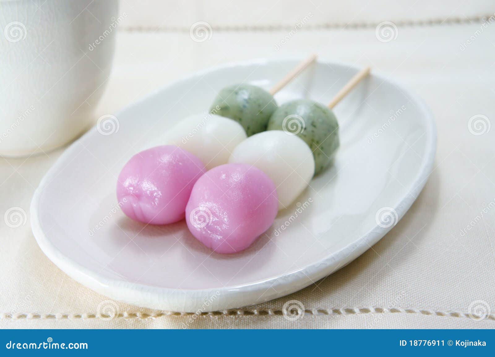 Three colors Dango stock image. Image of green, skewer - 18776911