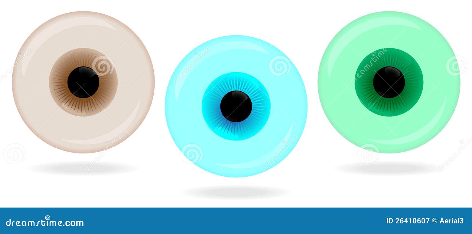 Three colors glassy eyes stock vector. Illustration of multi - 26410607