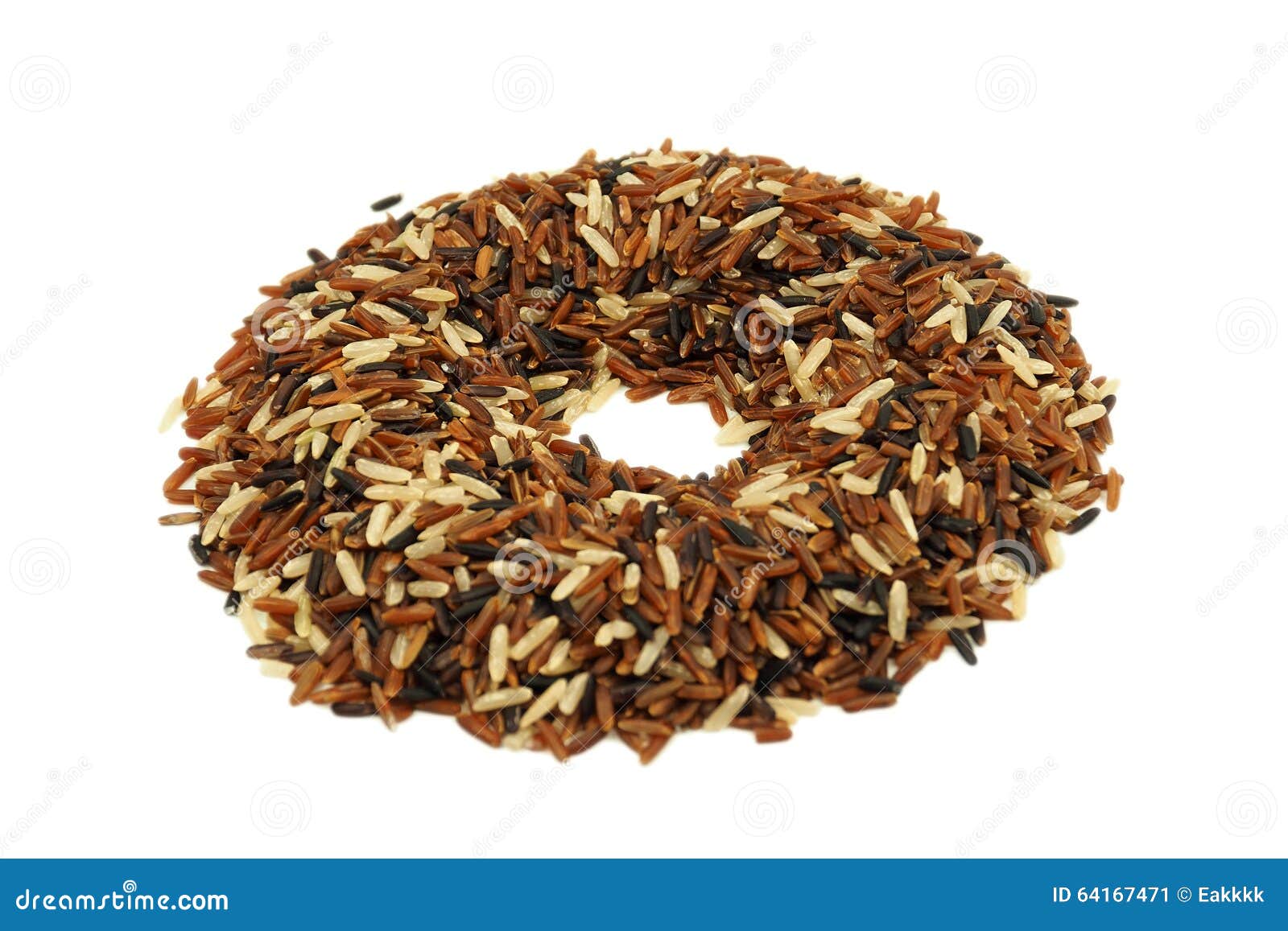 Three Colors Mixed Rice on White Background Stock Image - Image of ...