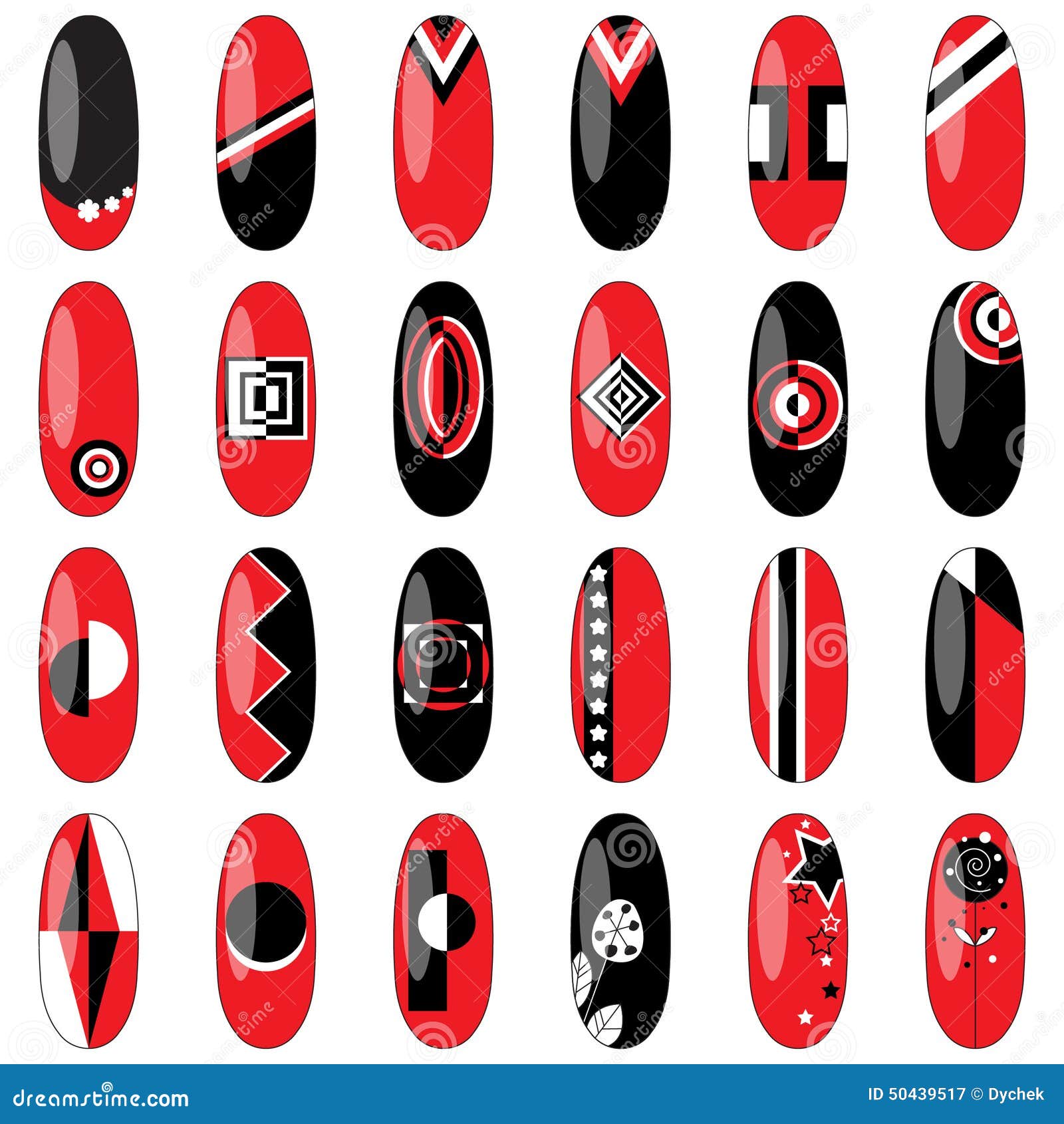 Three Colors of Nail Design. Stock Vector - Illustration of geometry ...