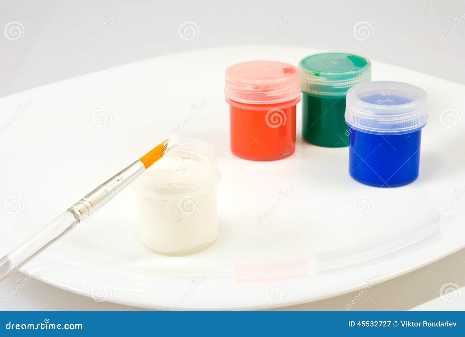 Three colors on a plate stock image. Image of craft, education - 45532727