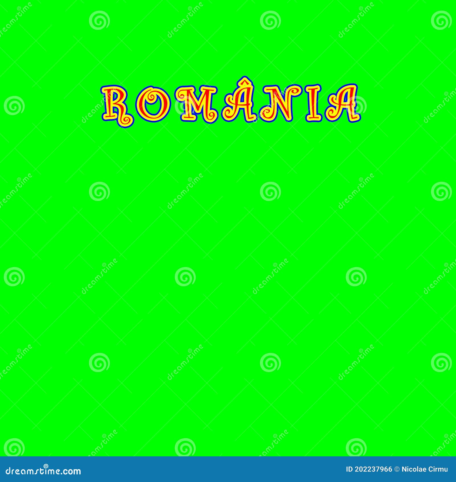 Three Colors Round Text on Green Background - Romania Flag Colors Stock ...