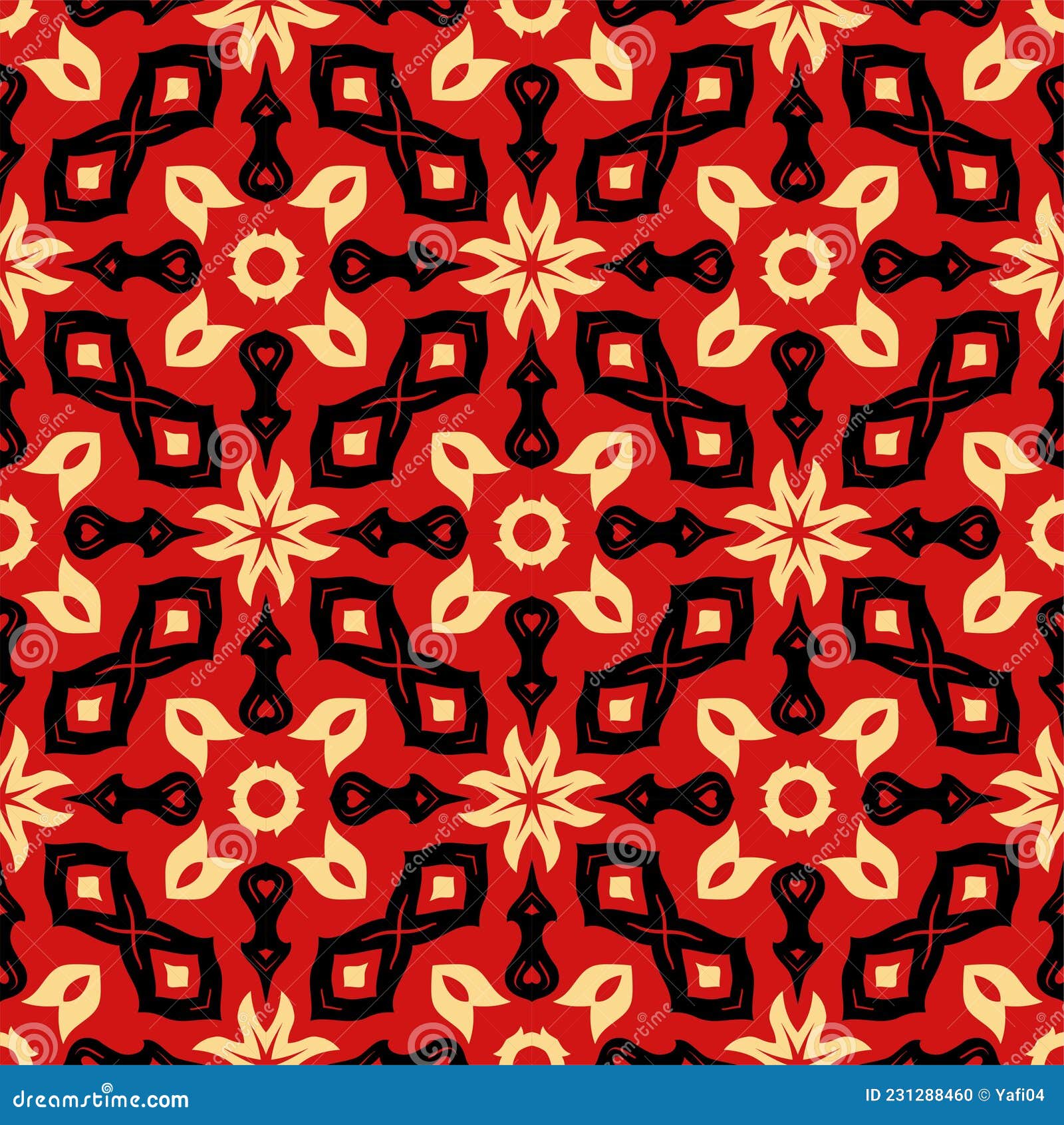 Three Colors Seamless Ornament Shape. Simple Pattern Abstract ...