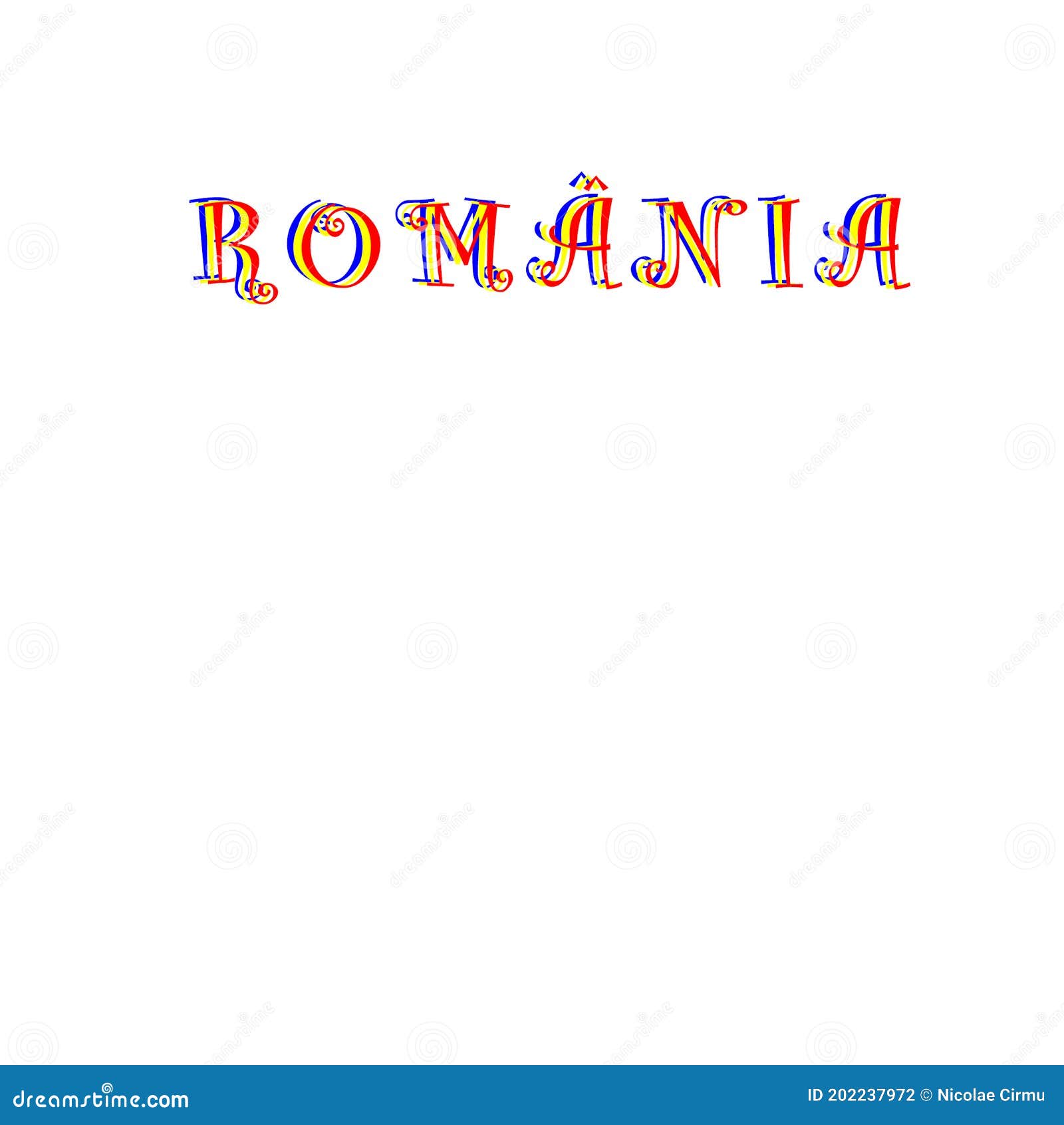 Three Colors Text on White Background - Romania Flag Colors Stock ...