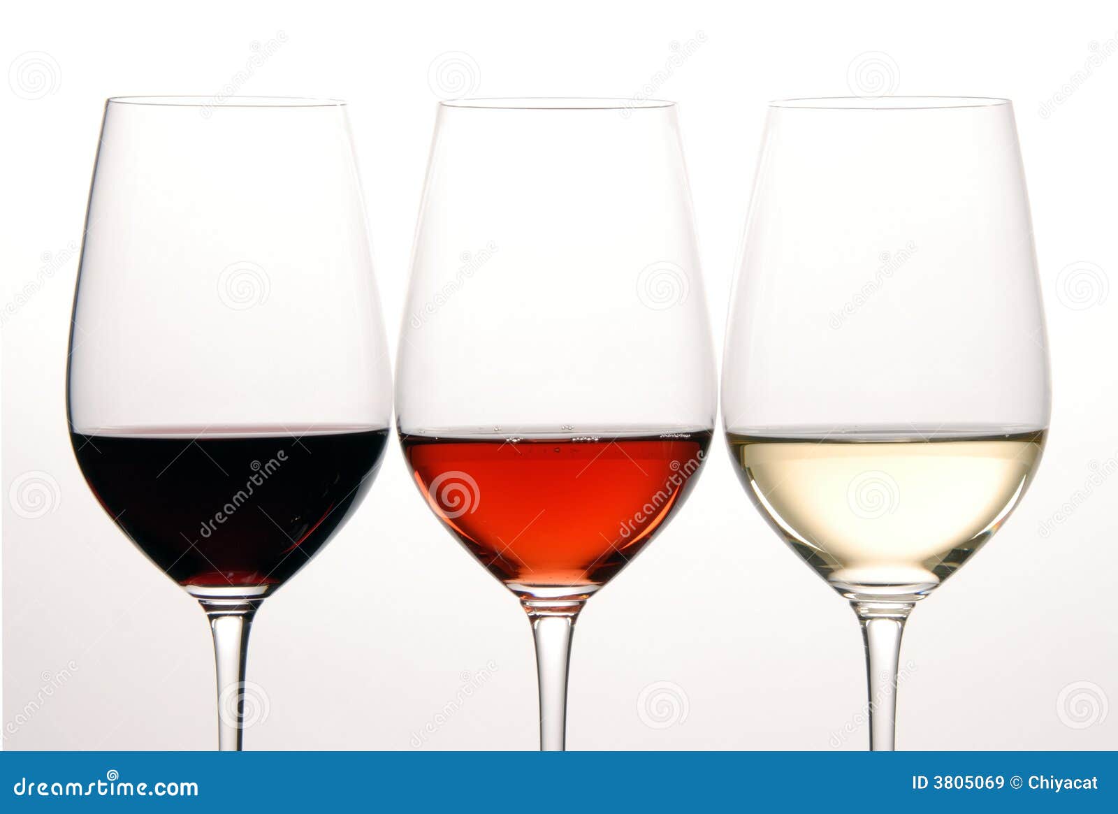 Three Colors of Wine stock image. Image of studio, rose - 3805069