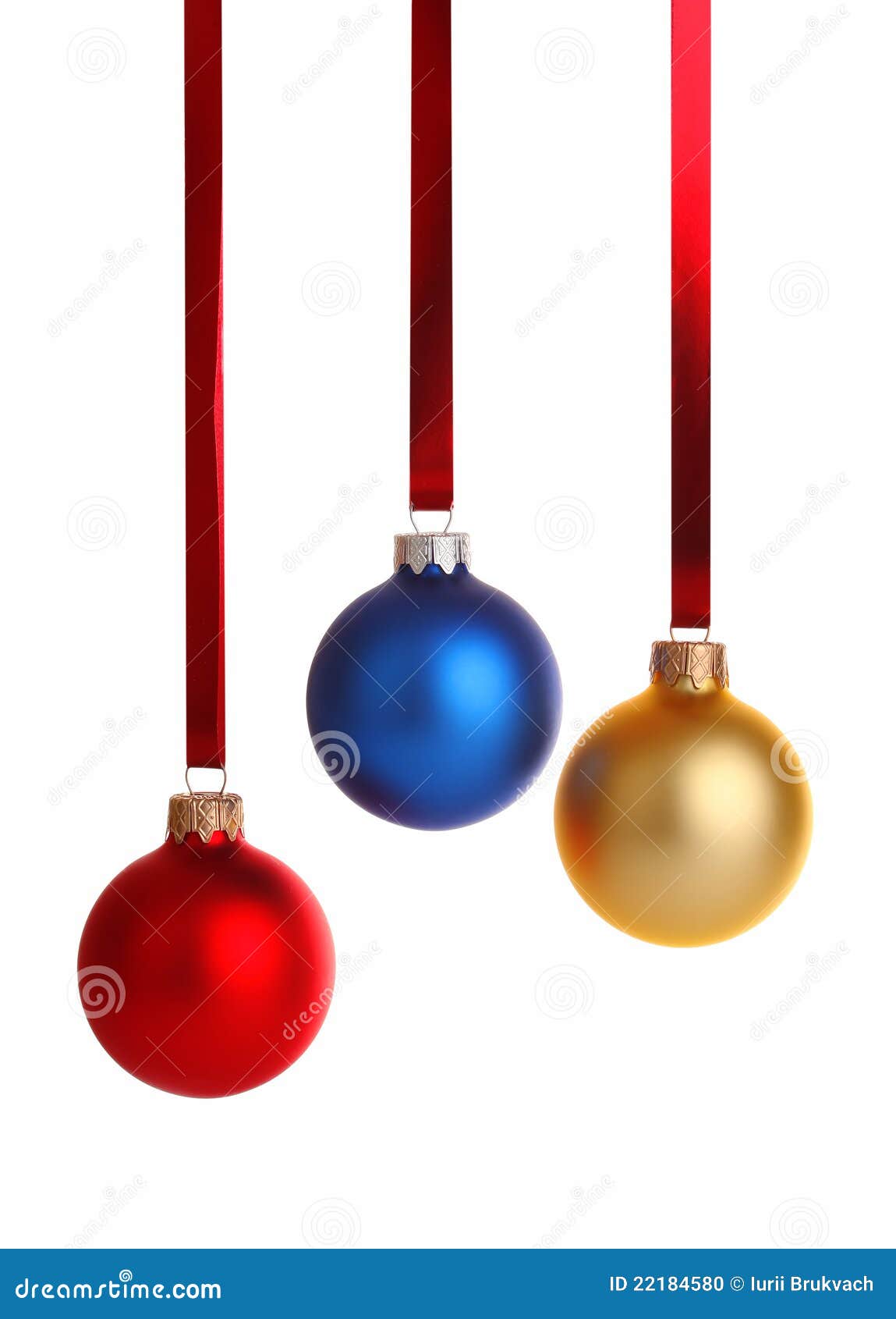 Three Colour Christmas Decoration Stock Photo - Image of isolation ...