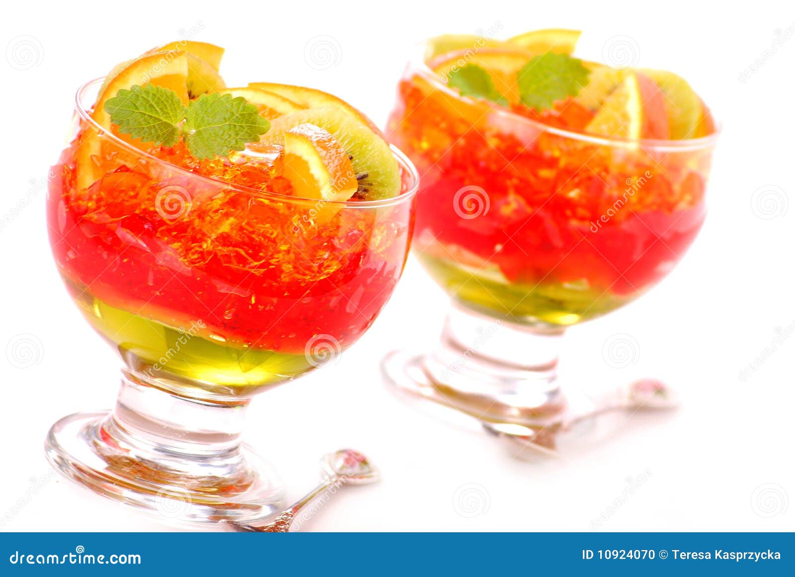 Three Colour Jelly with Fruits Stock Photo - Image of taste, summer ...