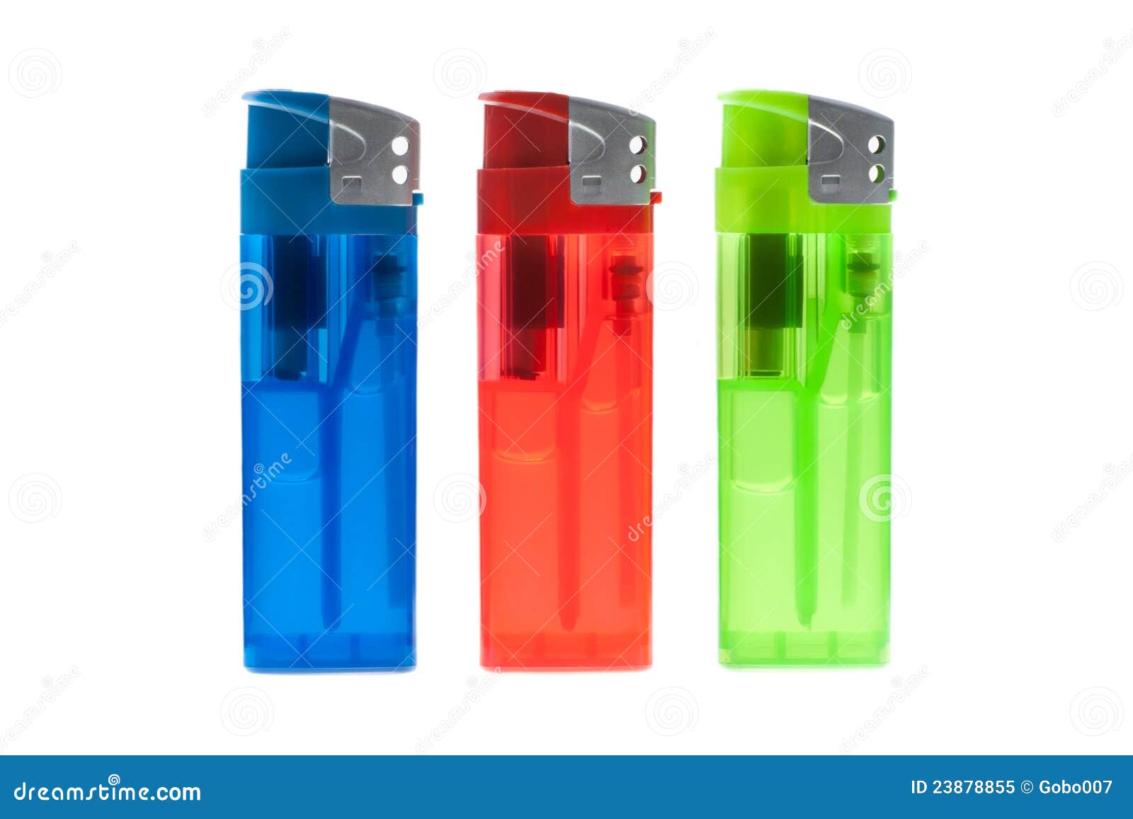 Three colour lighters stock image. Image of color, composition - 23878855