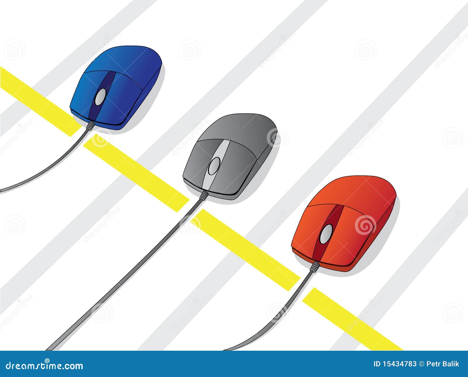 Three Colour Mouses on the Start Line Stock Illustration - Illustration ...