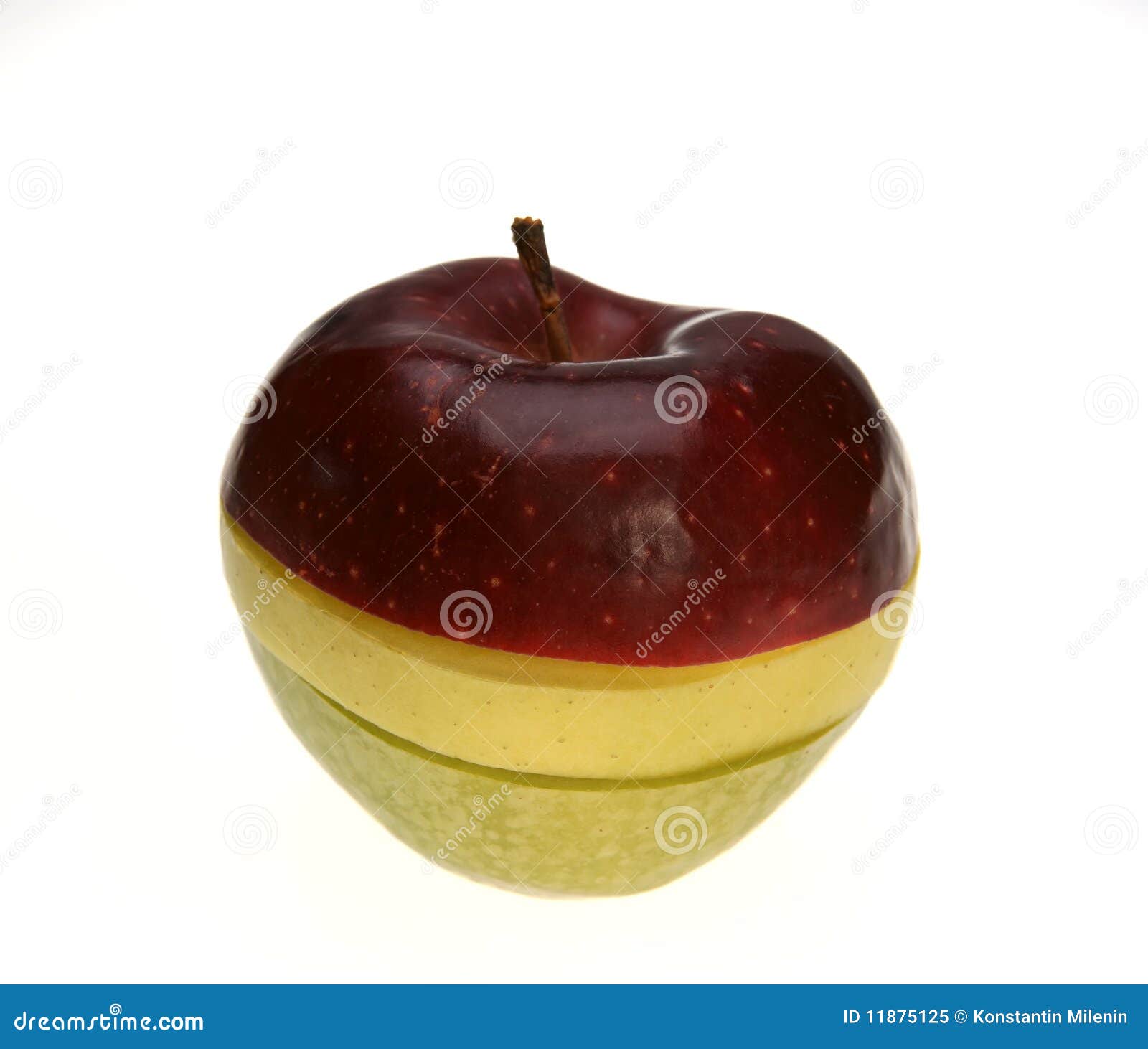 Three-coloured apple stock image. Image of fruit, isolated - 11875125