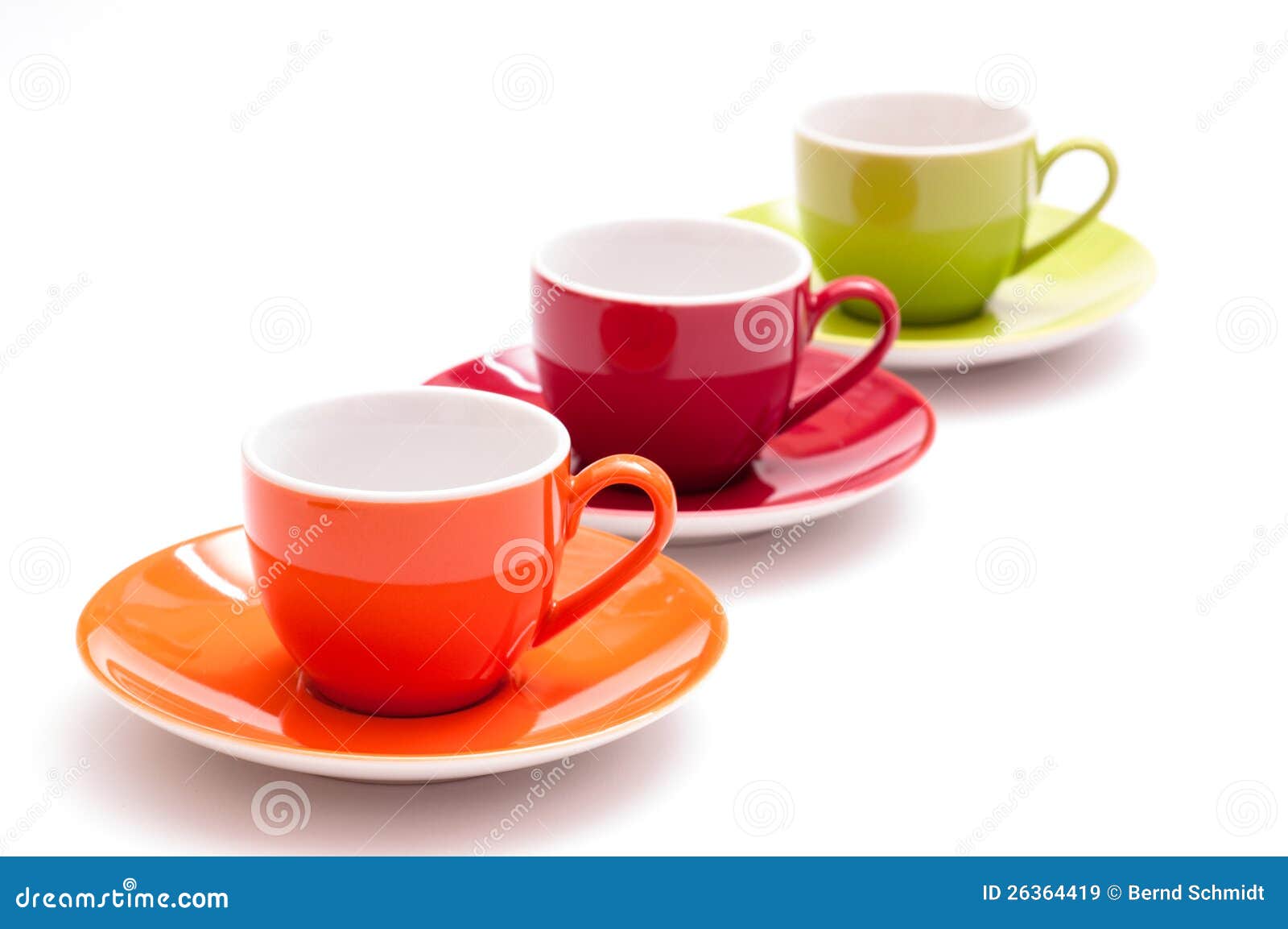 Three Coloured Espresso Cups in a Row Stock Image - Image of espresso ...