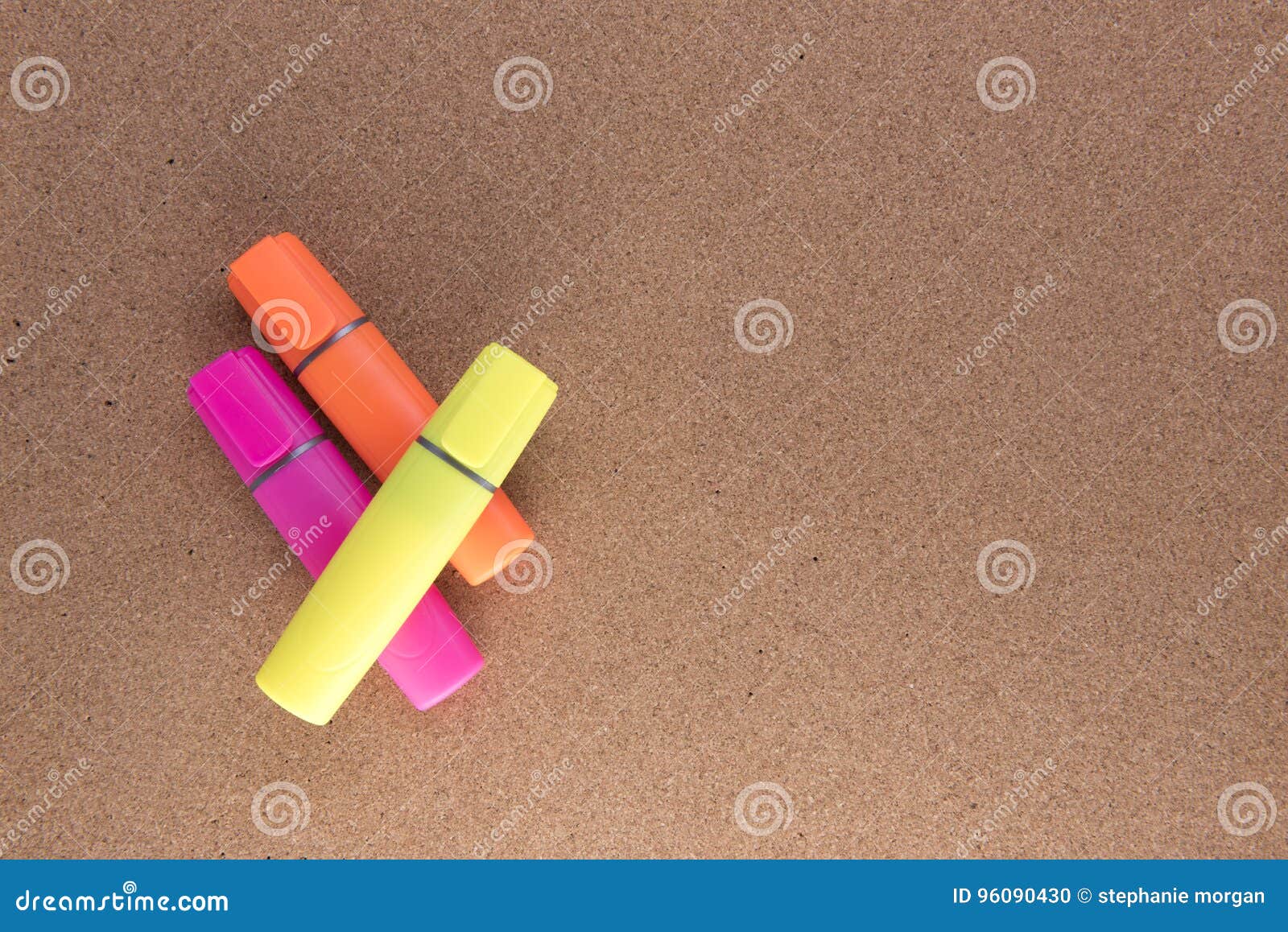 Three Coloured Highlighters Stock Photo - Image of copy, background ...