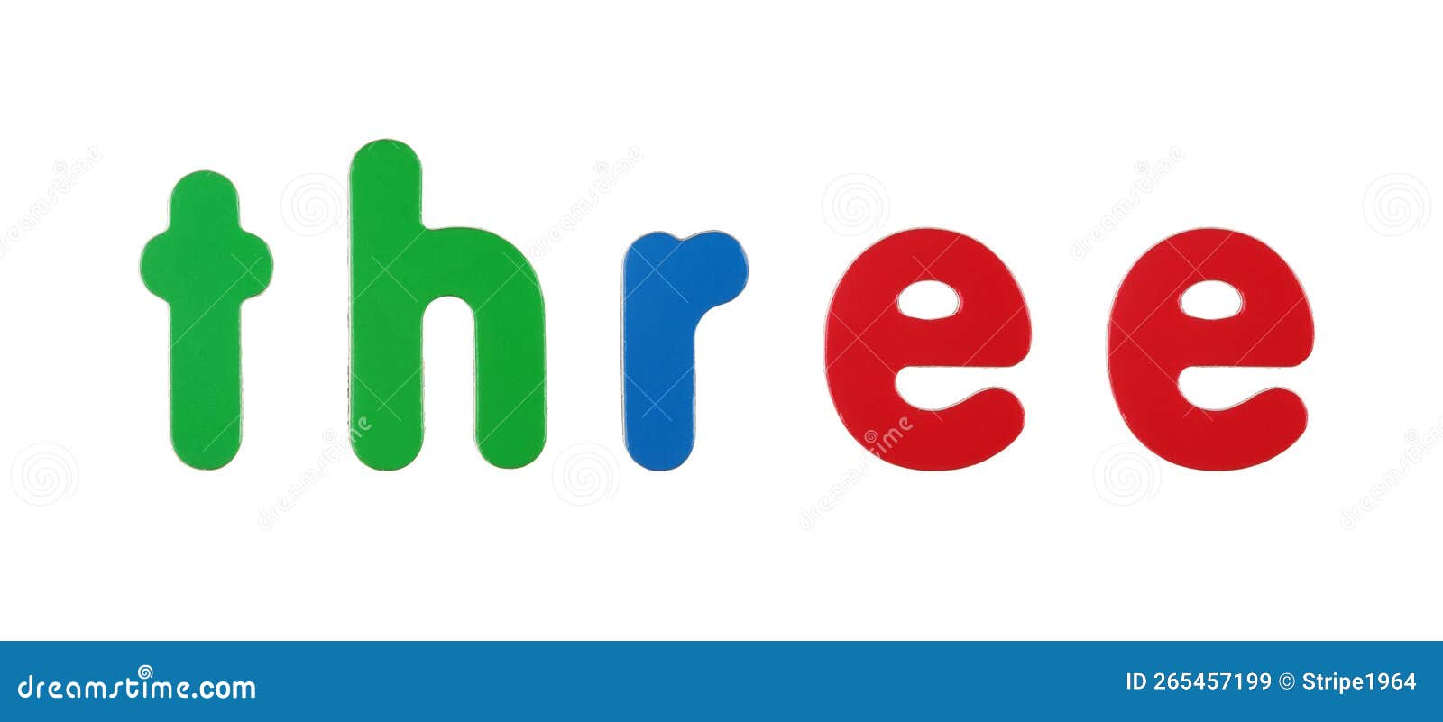 Three Coloured Magnetic Letters on White with Clipping Path Stock ...