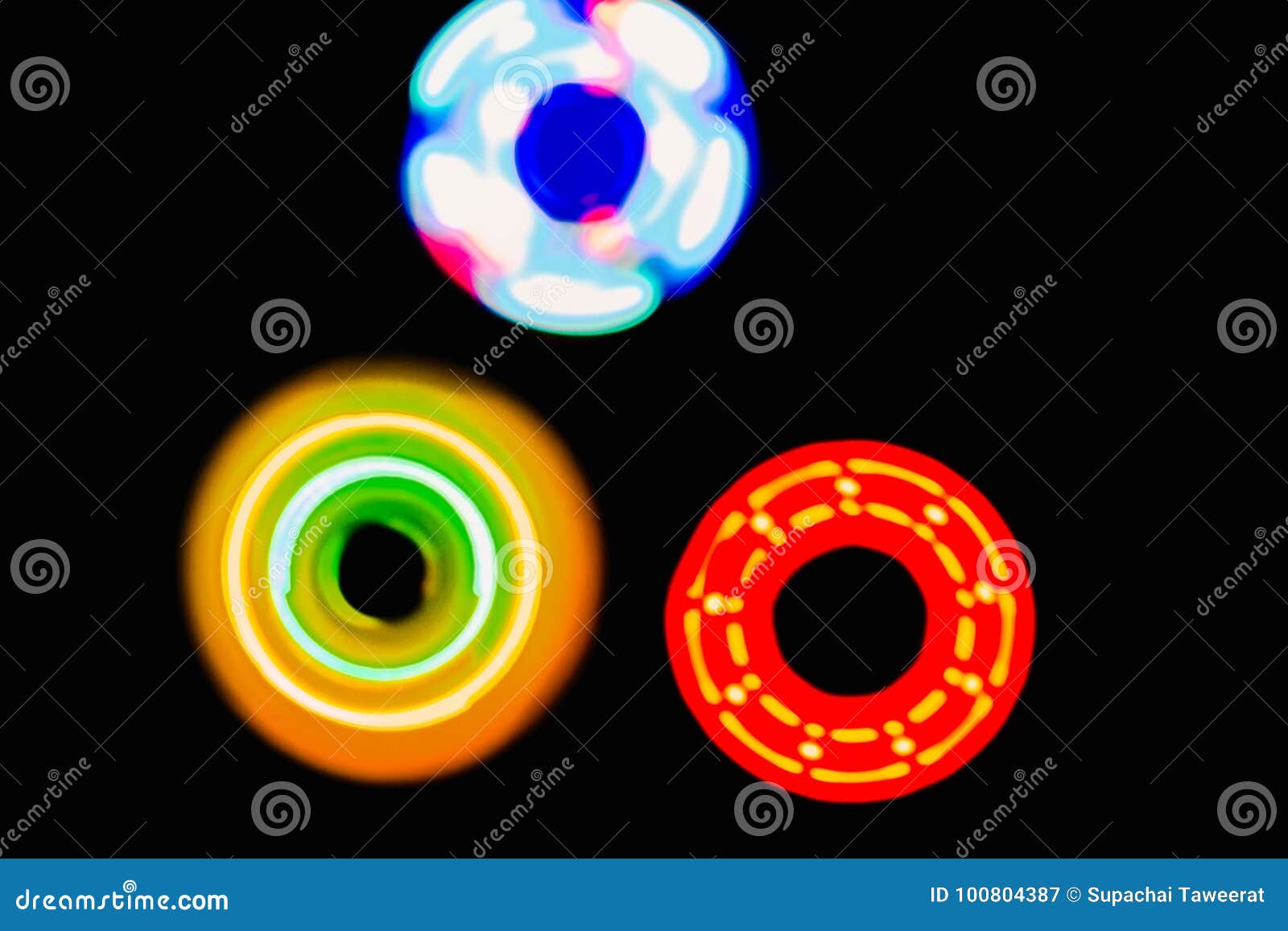 Three Colourful Circle Light Background Stock Image - Image of ...