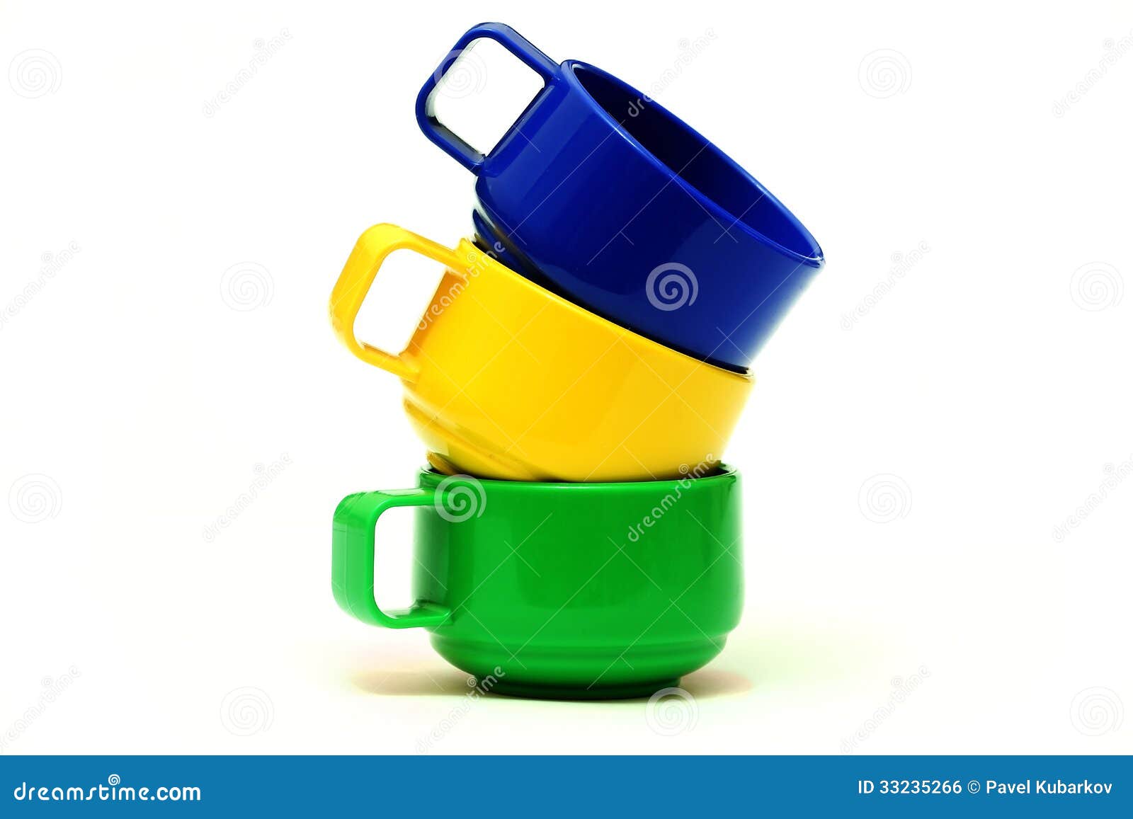 Three colourful cups stock photo. Image of coloured, empty - 33235266