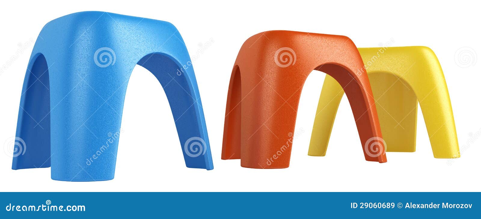 Three Colourful Modular Stools Stock Illustration - Illustration of ...