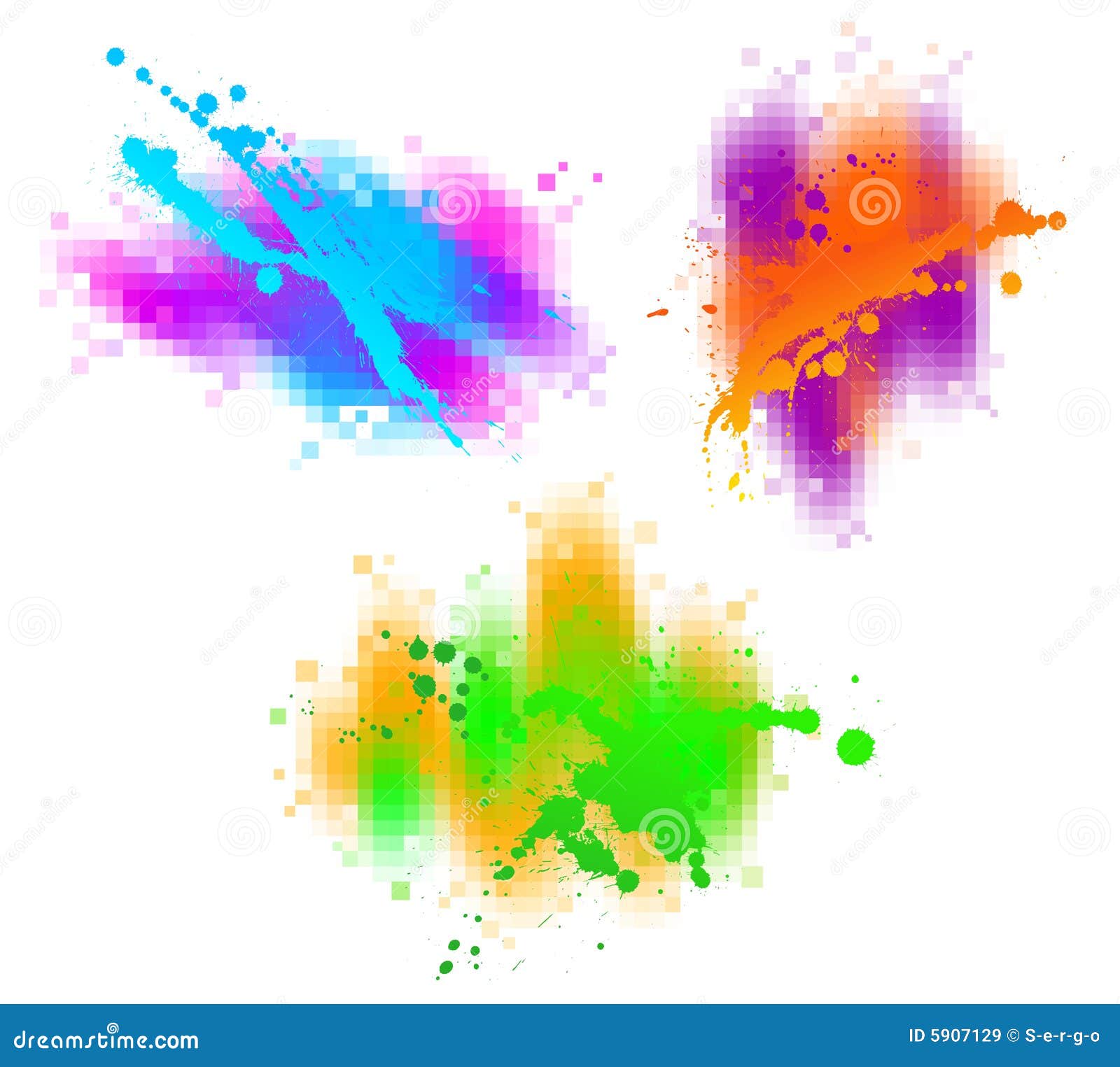 Three colourful splash stock vector. Illustration of frame - 5907129
