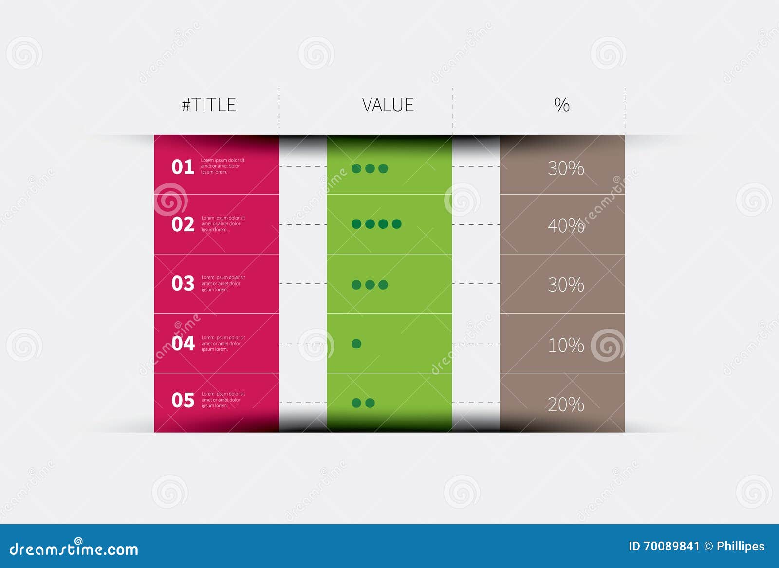 Three Columns Infographic Table Stock Vector - Illustration of ...