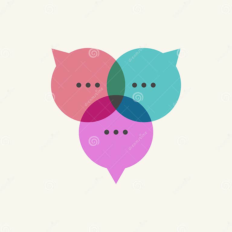 Three Comment Bubbles, Logo Message Stock Illustration - Illustration ...