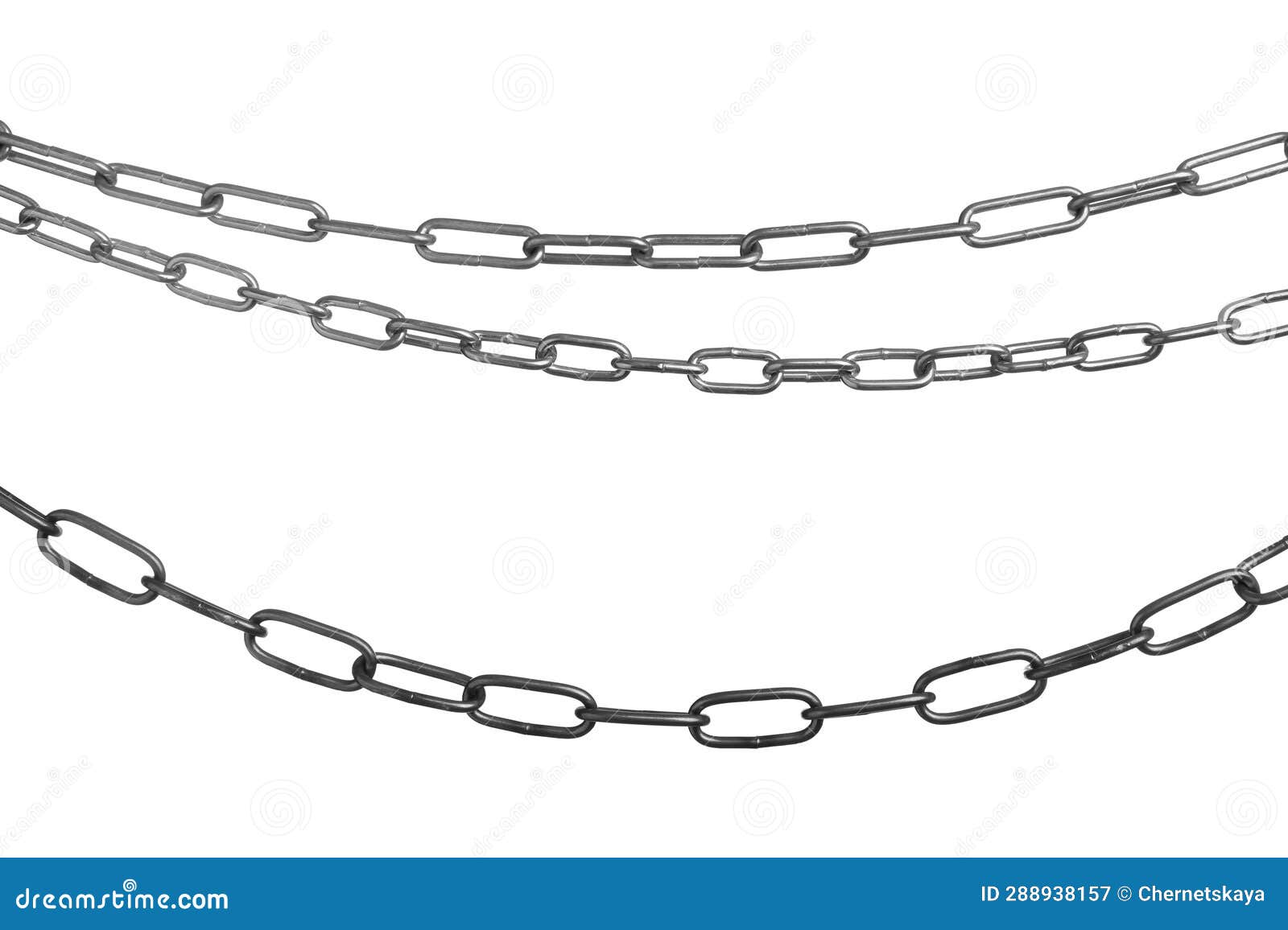 Three Common Metal Chains Isolated on White Stock Image - Image of ...