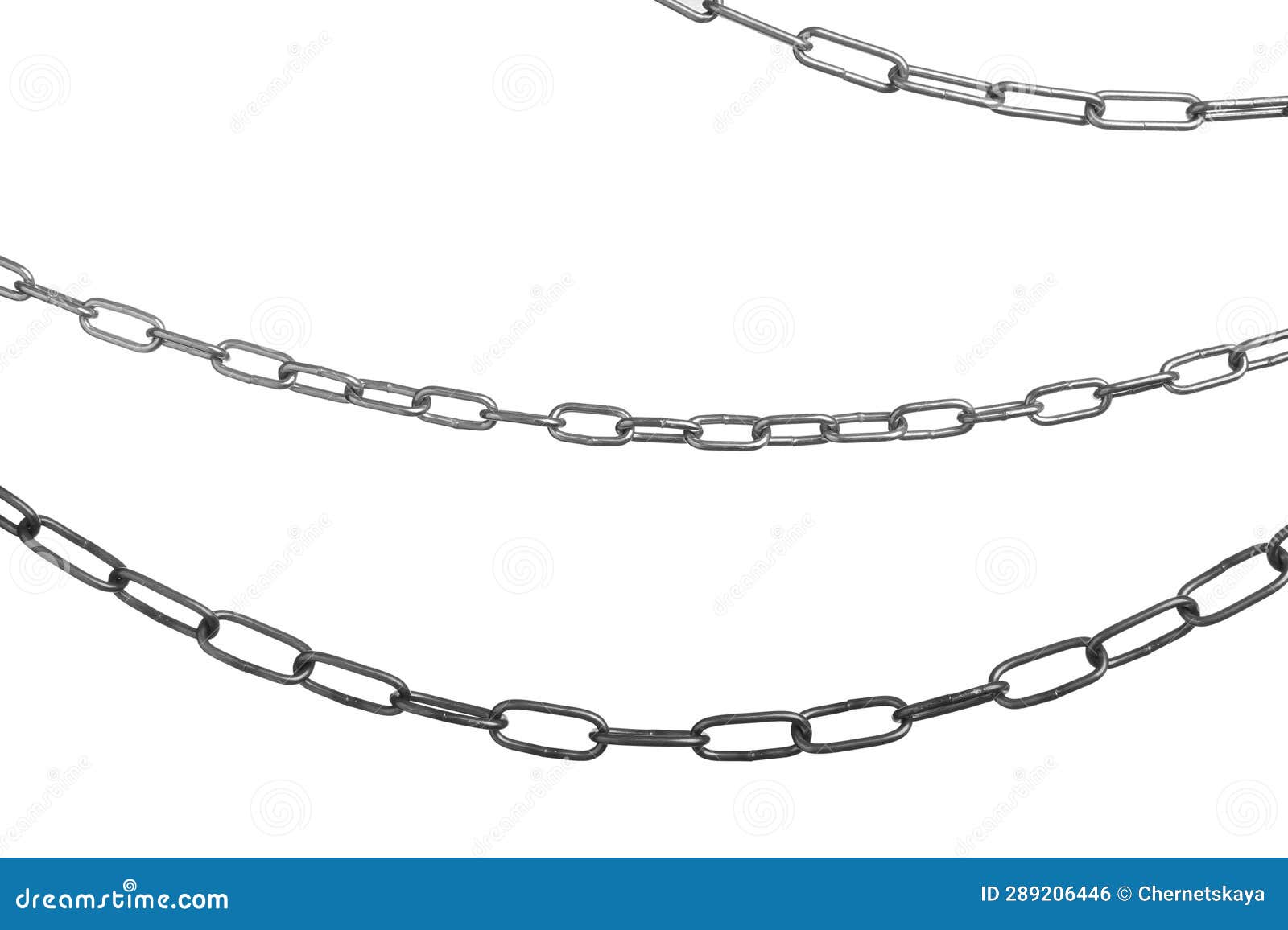 Three Common Metal Chains Isolated on White Stock Photo - Image of ...