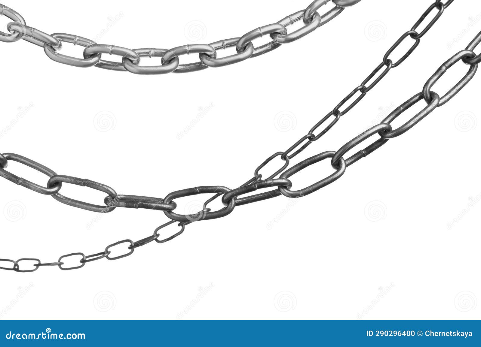Three Common Metal Chains Isolated on White Stock Photo - Image of ...