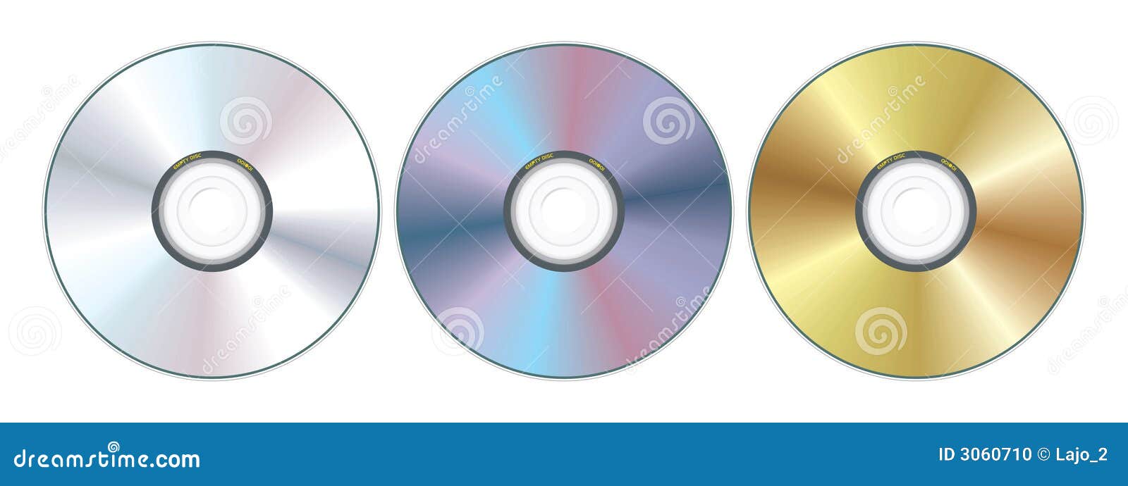 Three compact disc stock vector. Illustration of music - 3060710