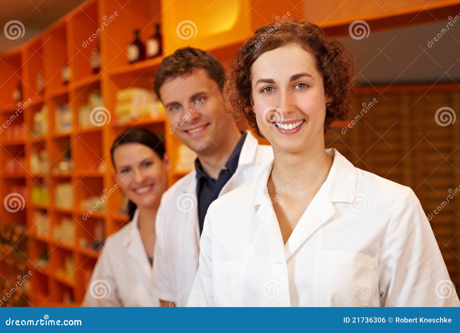 Three Competent Pharmacists Stock Photo - Image of experience, drugs ...
