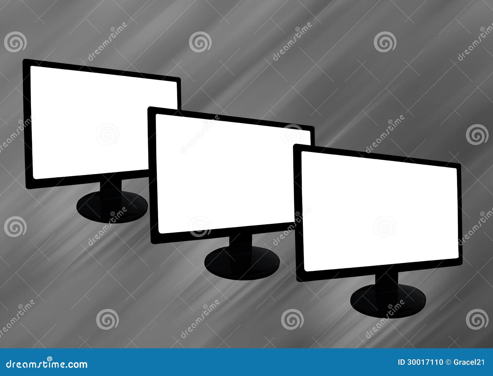 Three LCD Monitors stock illustration. Illustration of three - 30017110