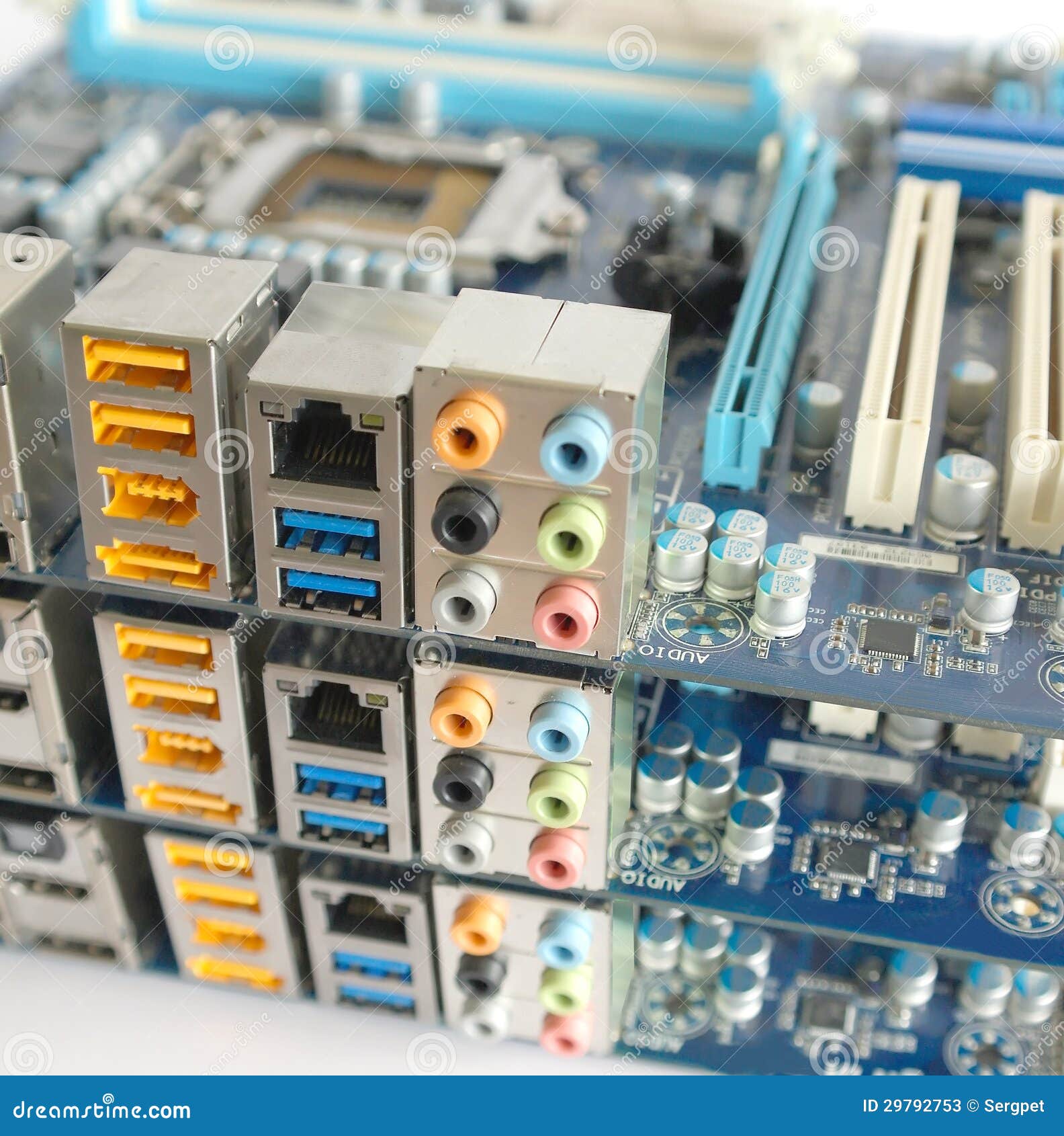 Three Computer Main Boards. Stock Image - Image of cells, engineer ...