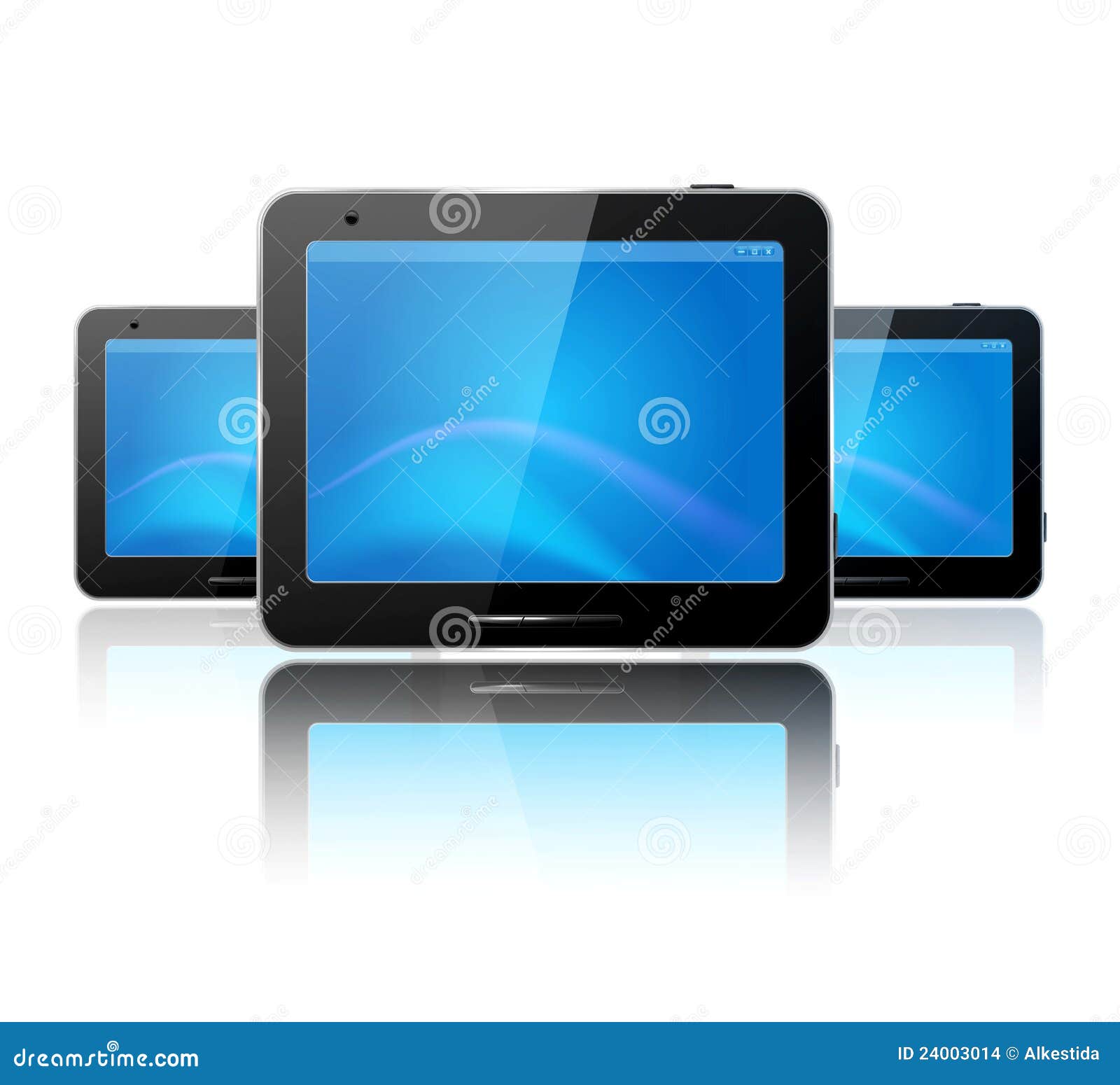 Three Computer Tablet On The White Background Stock Vector ...