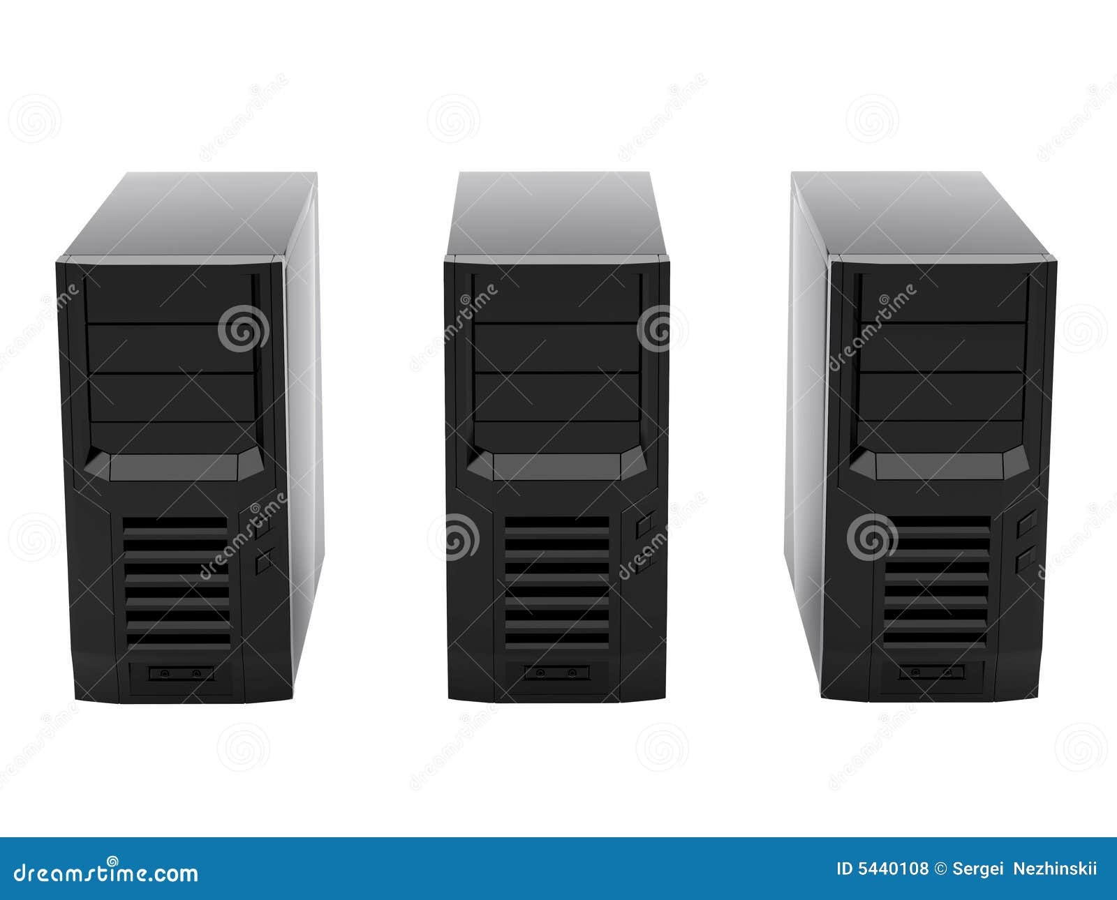 Three computers stock illustration. Illustration of office - 5440108
