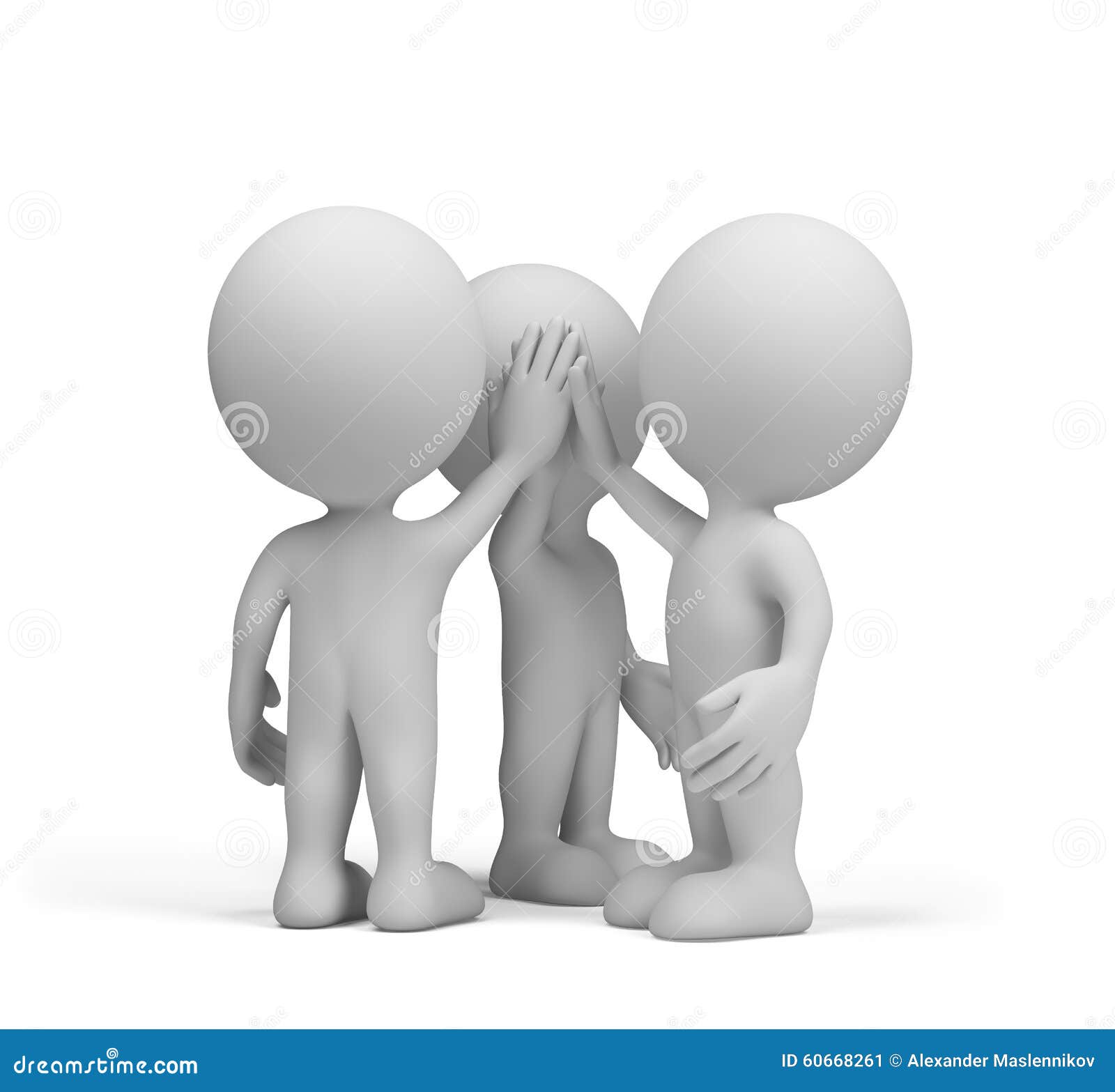 Three comrades stock illustration. Illustration of cooperation - 60668261