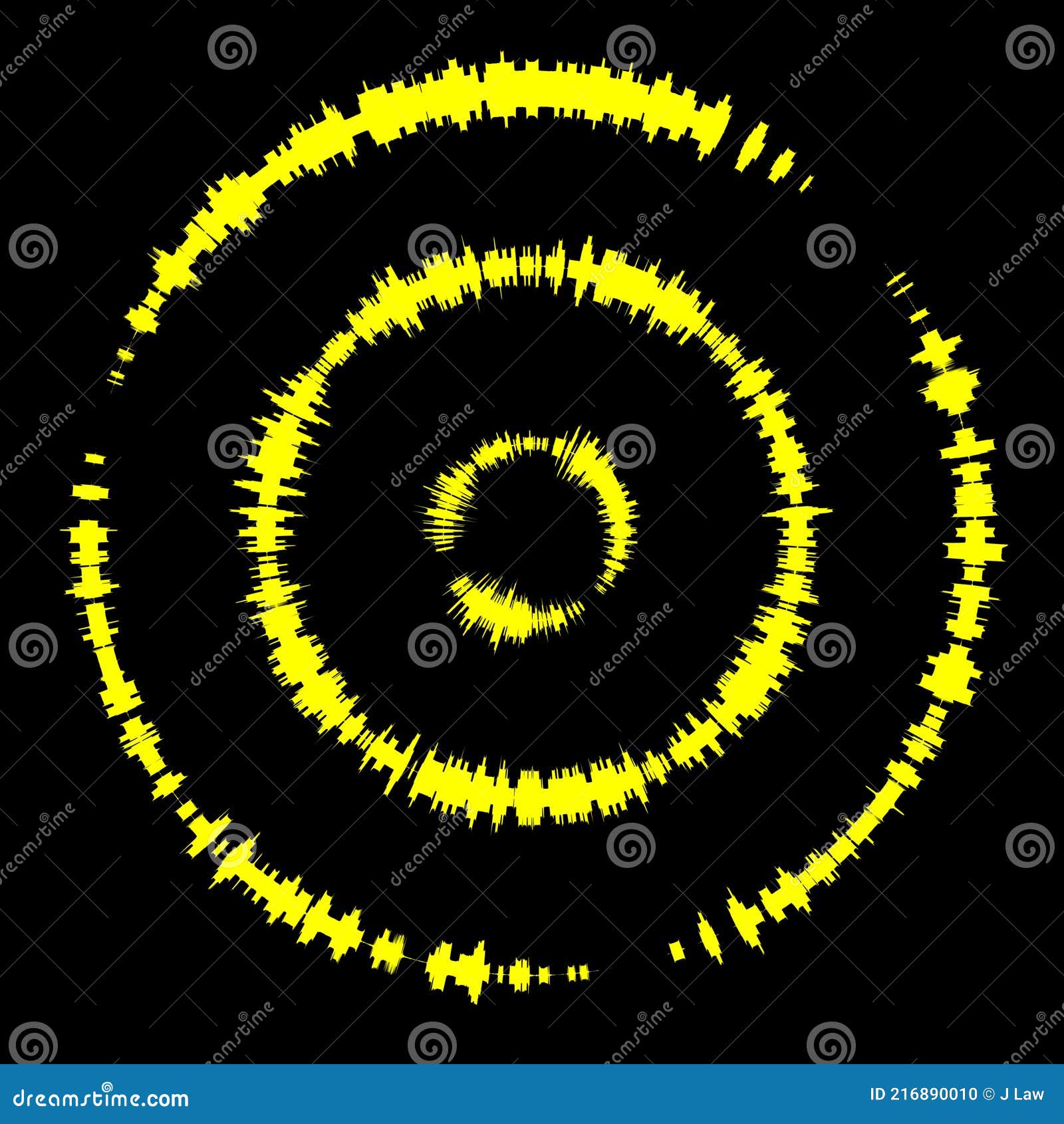 Three Ring Target Illustration Coloured Yellow on Black Background ...
