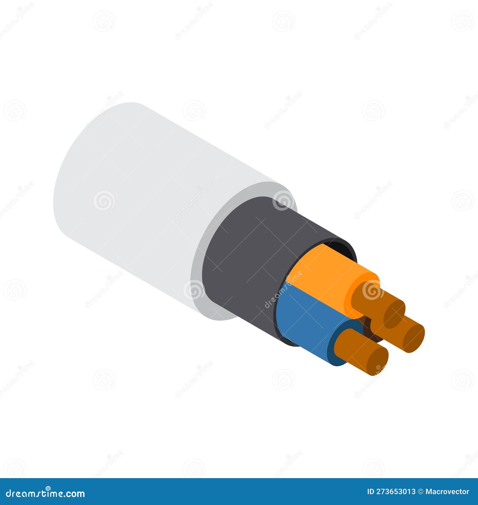 Three Pin Cable Icon Color Outline Vector | CartoonDealer.com #232340053