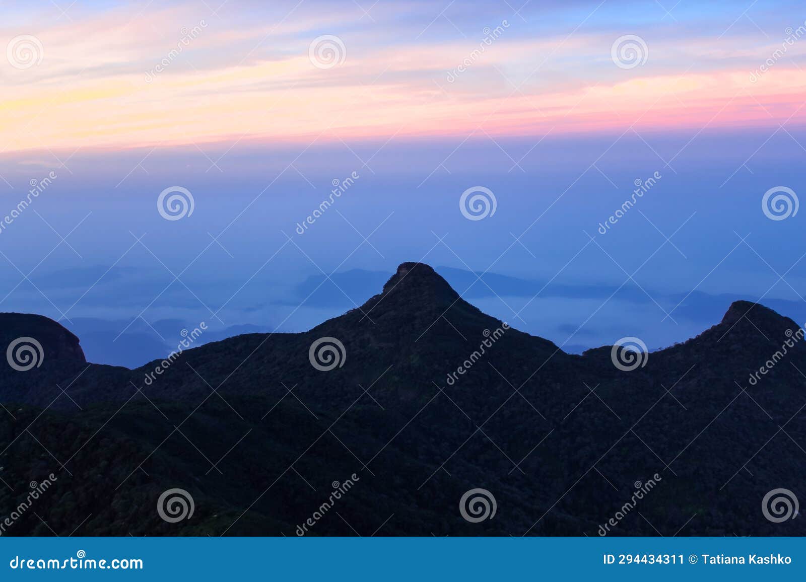 The Three Cone Shape Mountains and the Magical Sunrise Sky at Adam S ...