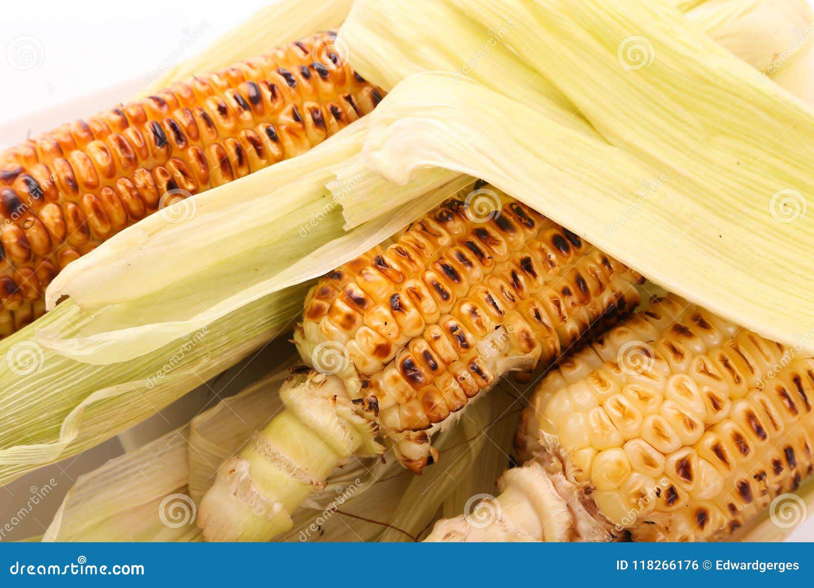 Three cones roasted corn stock photo. Image of leaf - 118266176