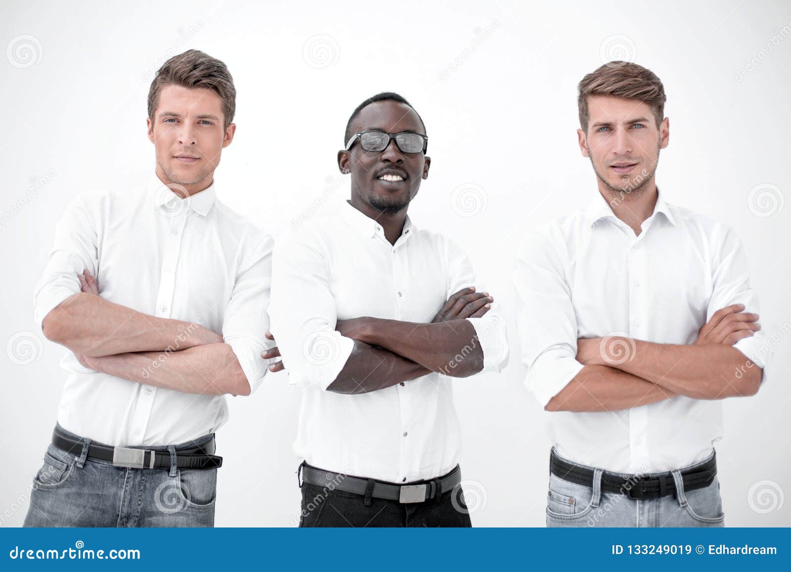 Three Confident Business Men Standing Together Stock Image - Image of ...