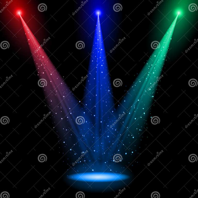 Three Conical RGB Shafts of Light Stock Vector - Illustration of line ...